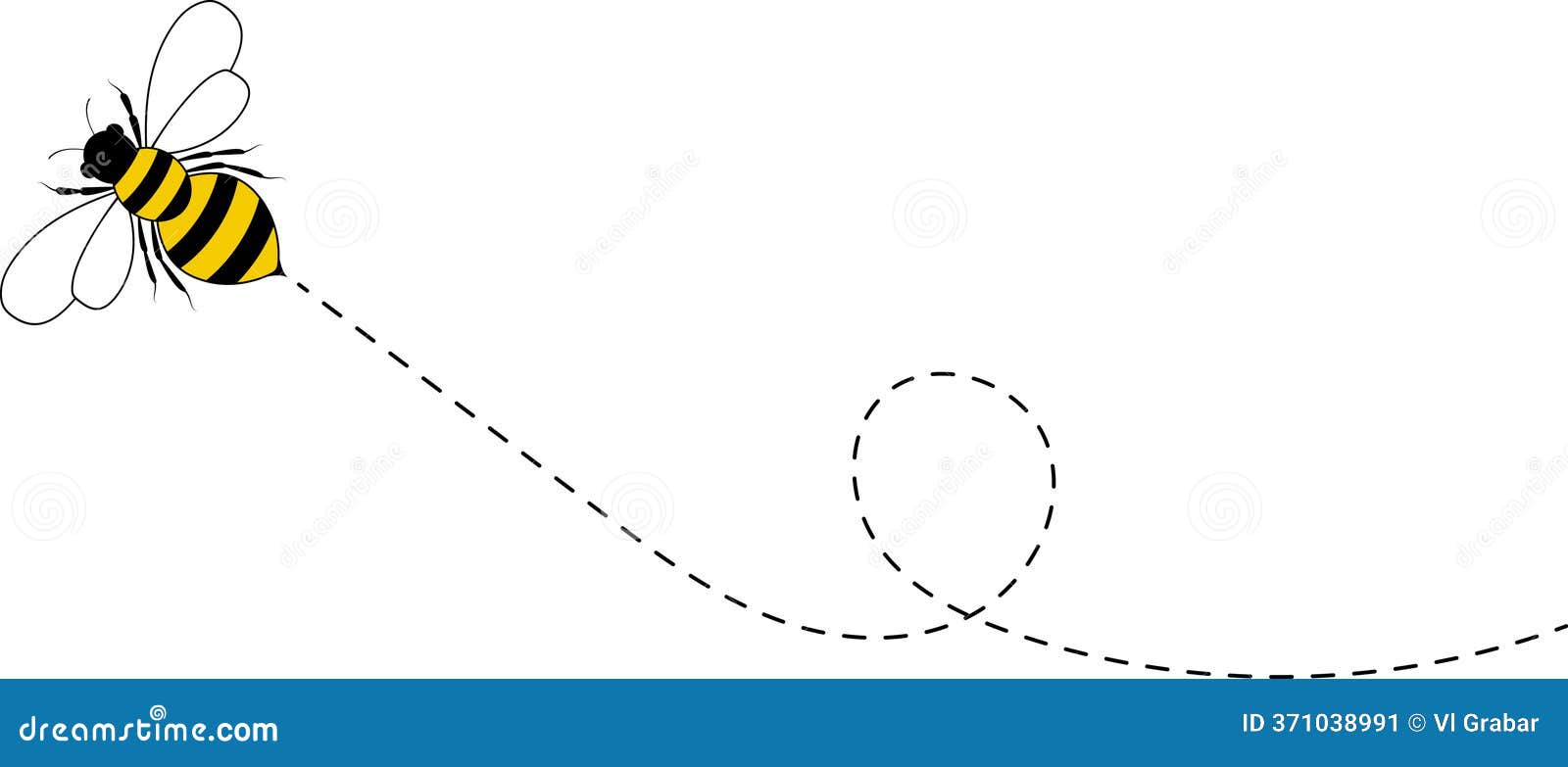 Bee Flying Path. Travel Dotted Route. The Flight Path. Hand Drawn ...