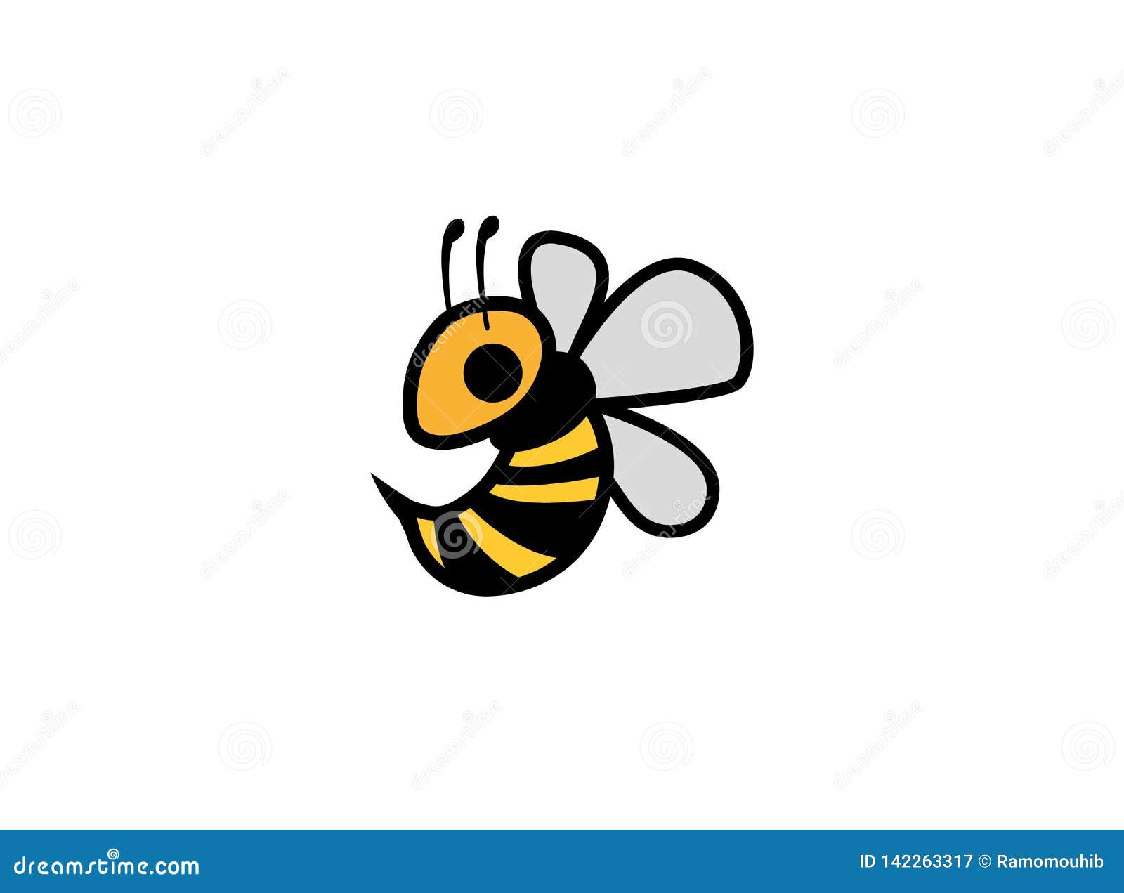 Bee Flying Tingling Bees for Logo Design Illustration Stock ...