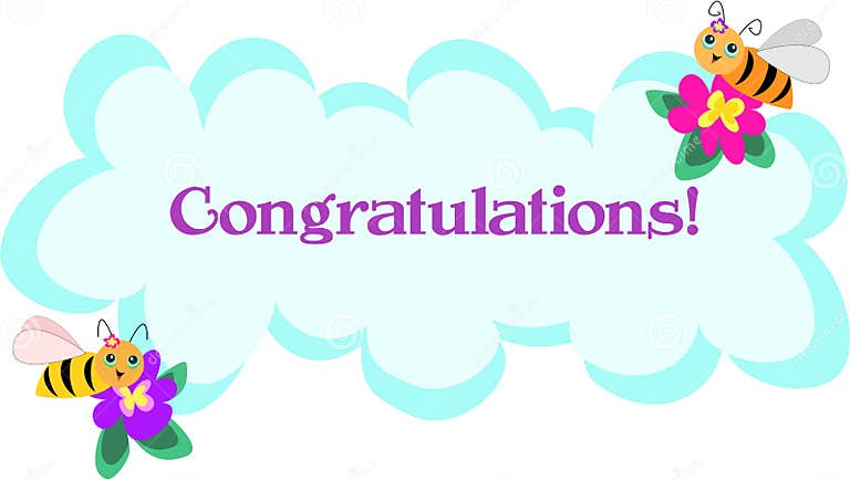 Bee Frame of Congratulations Stock Illustration - Illustration of leaf ...