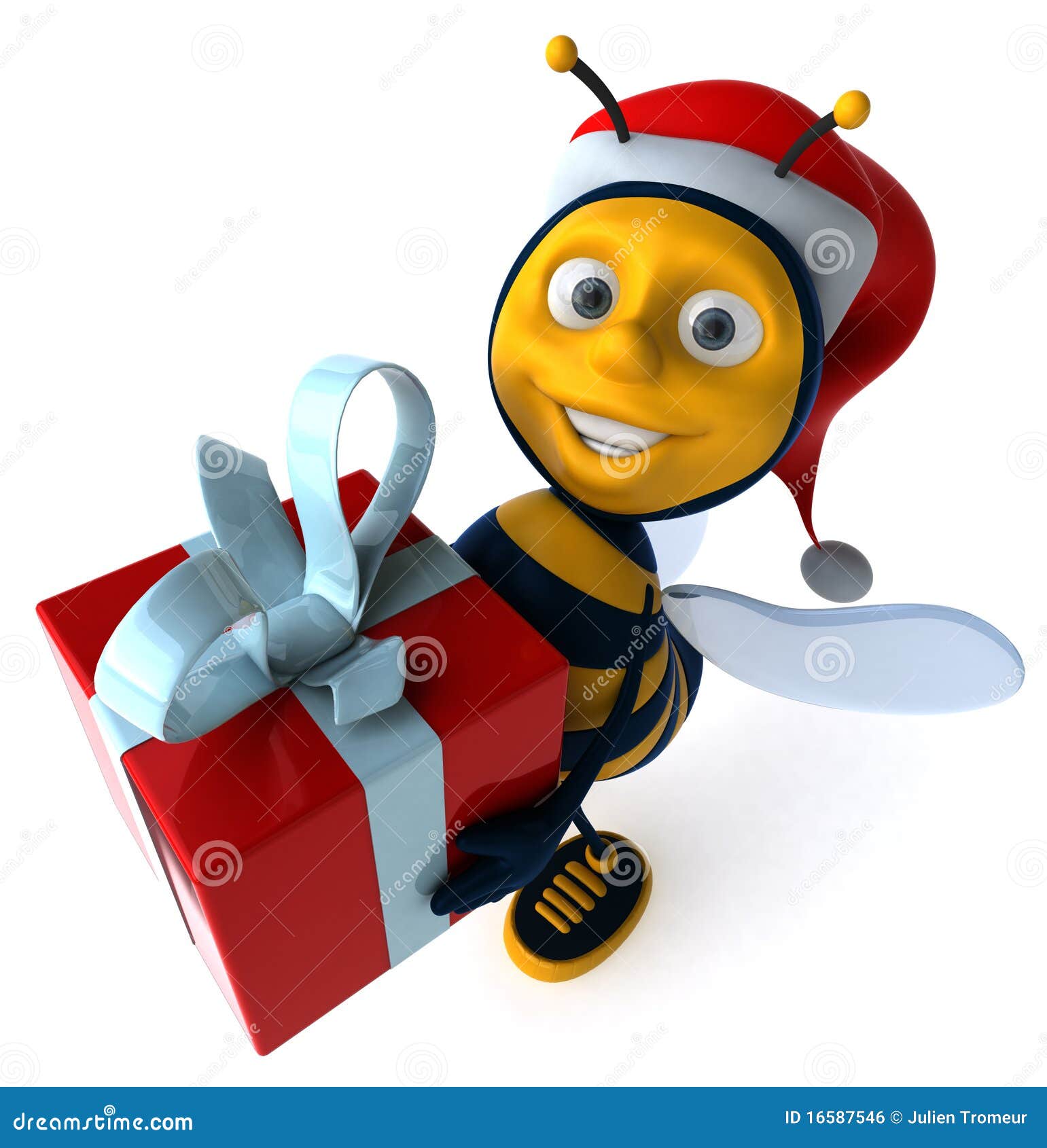Bee and gift stock illustration. Illustration of gift - 16587546