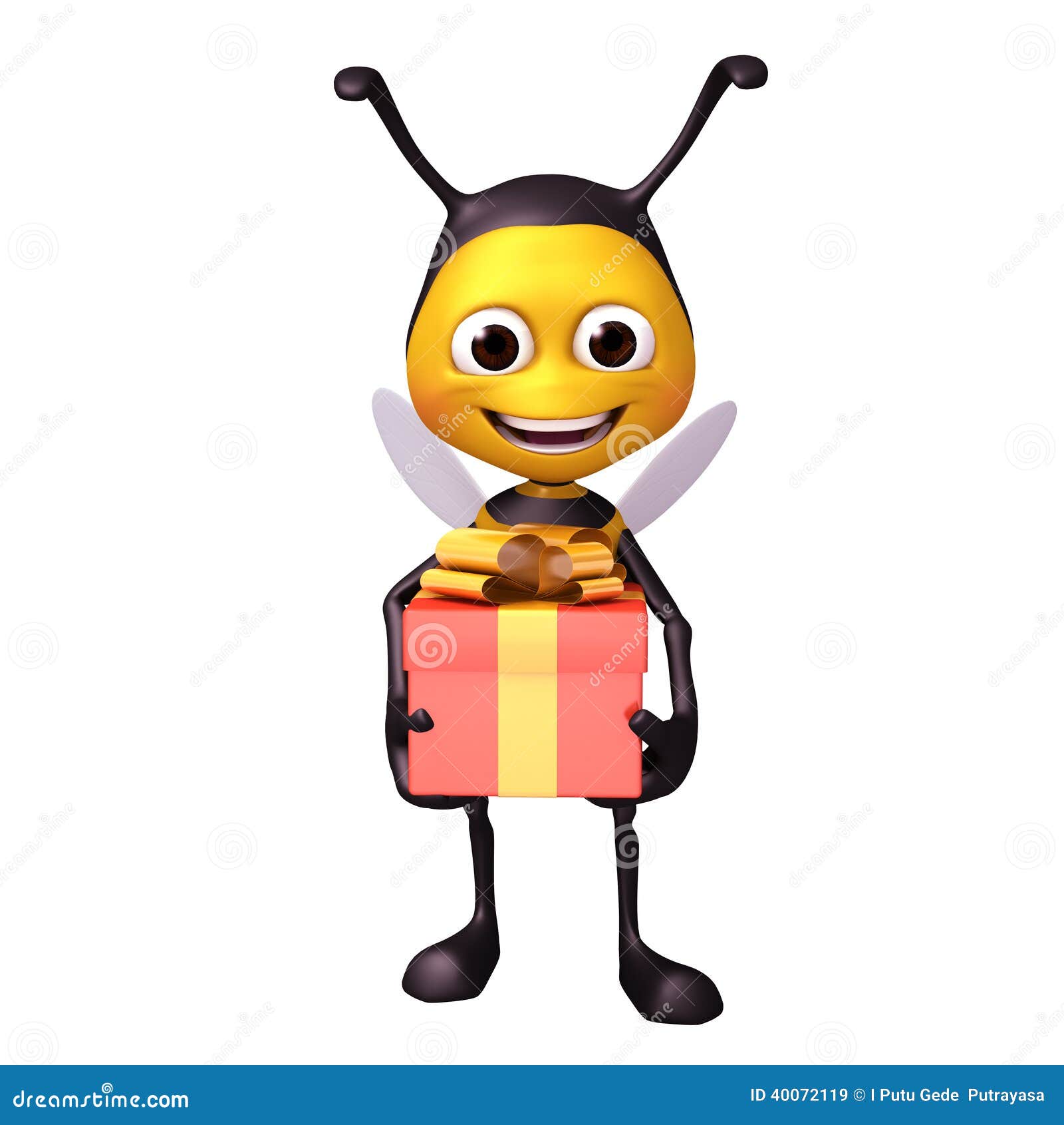 Bee with gift box stock illustration. Illustration of closeup - 40072119