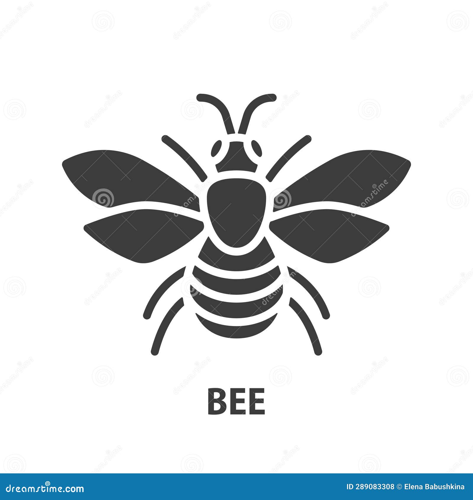 Bee Glyph Icon. Symbol of Beekeeping Stock Vector - Illustration of ...