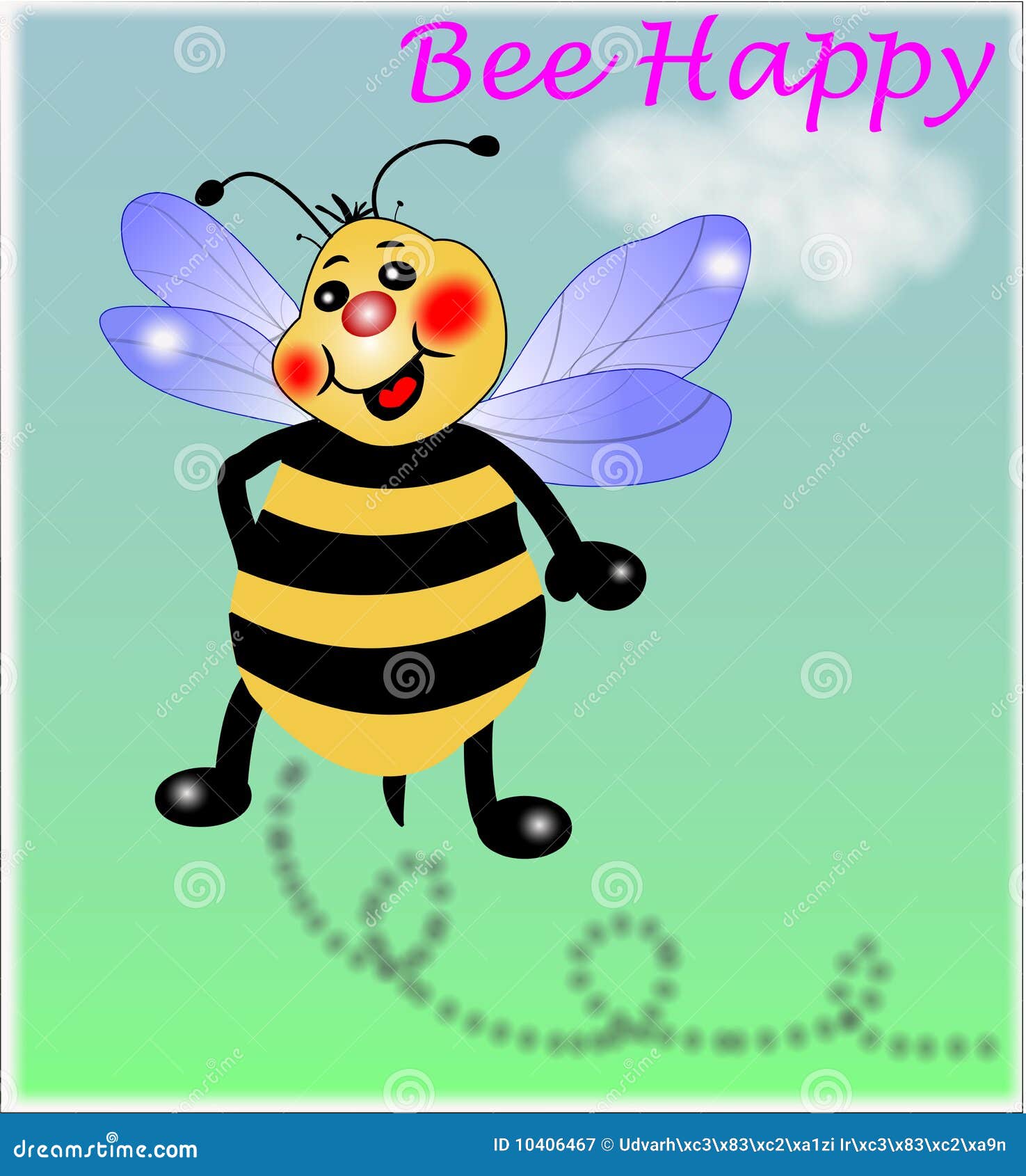 Bee happy,little Bee stock illustration. Illustration of childhood ...