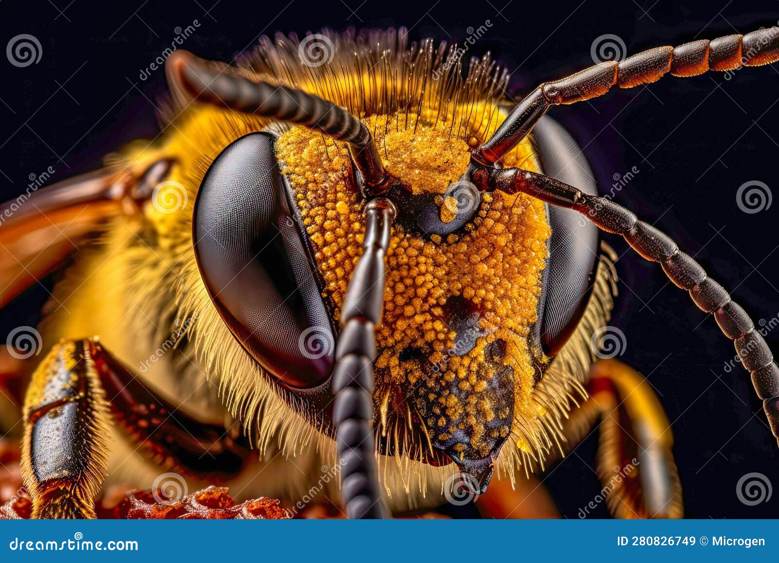 Bee Head Close-up stock illustration. Illustration of structure - 280826749