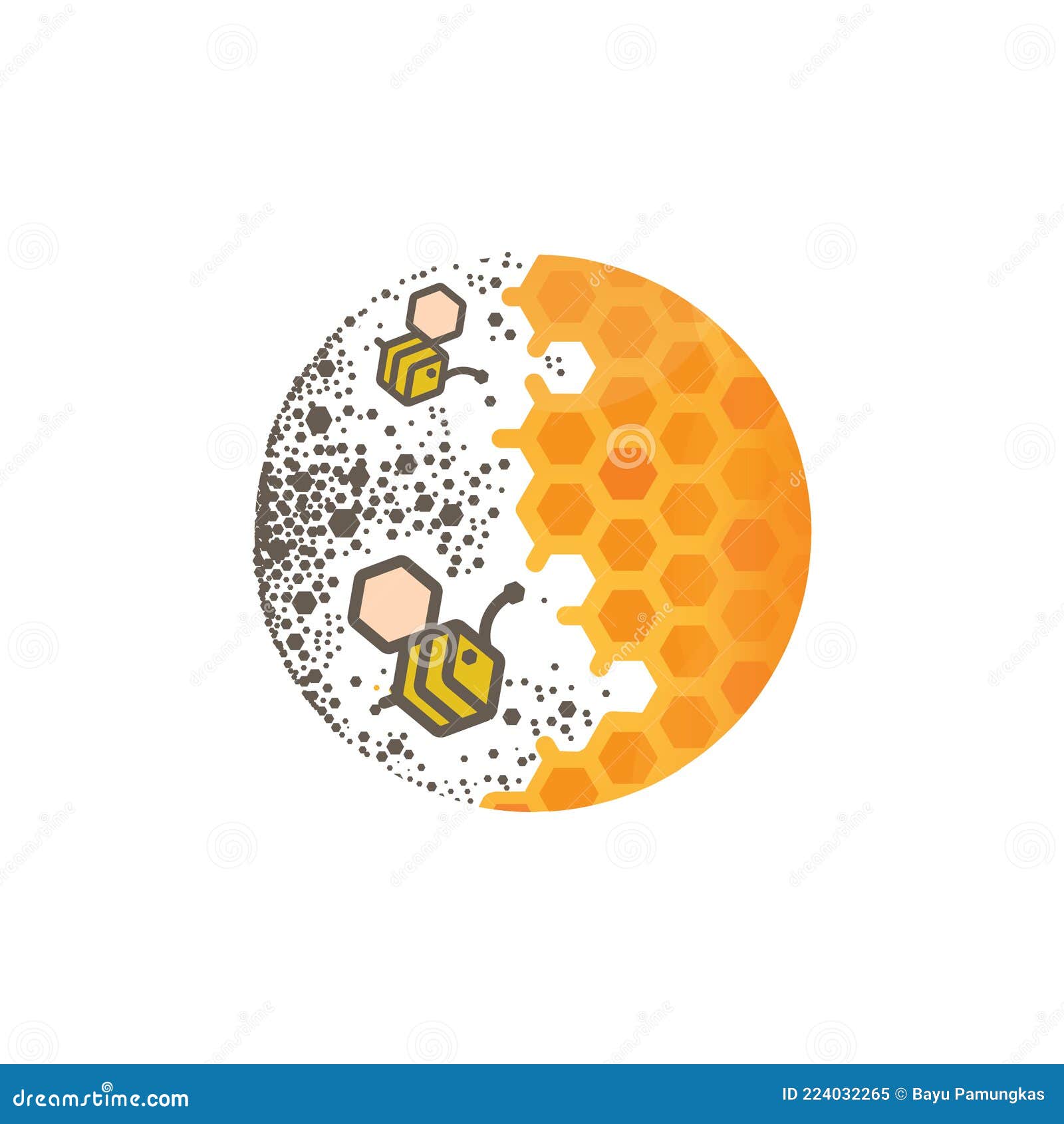 Bee Hive Ball Logo Vector Element. Bee Hive Vector Template Stock ...