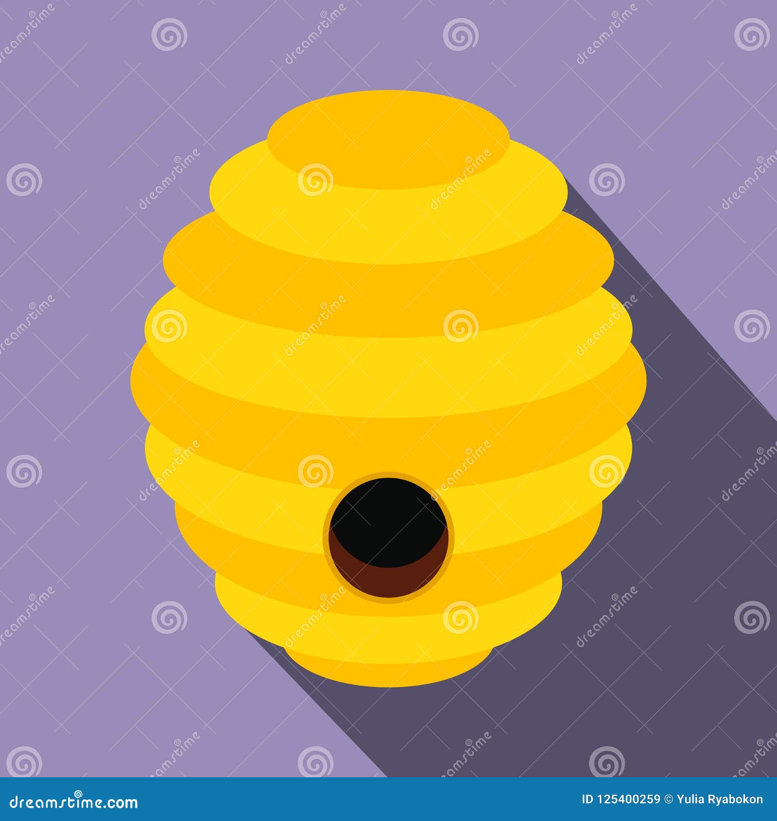 Bee hive flat icon stock illustration. Illustration of simple - 125400259