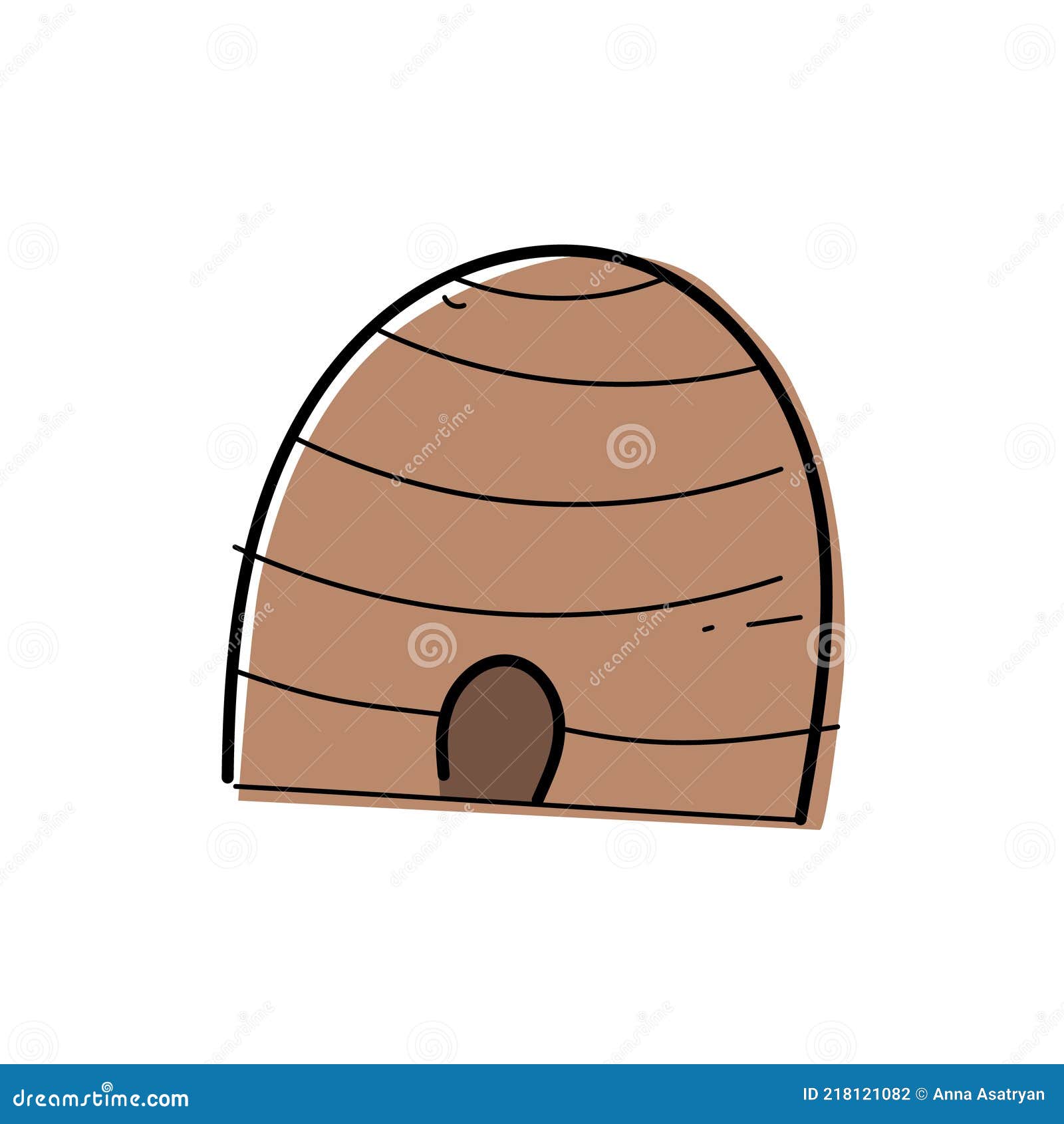 Bee Hive Isolated on White Background. Vector Illustration. Stock ...