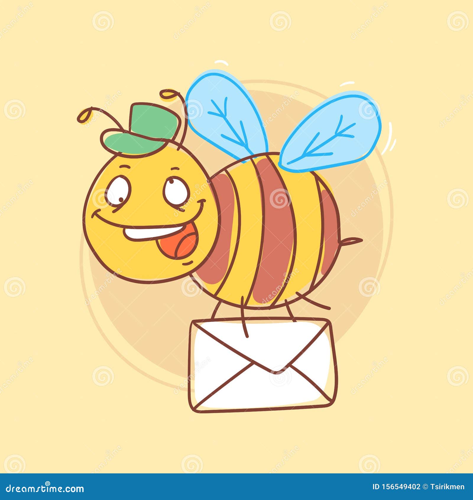 Bee Holding Letter and Smiling. Funny Character Stock Vector ...