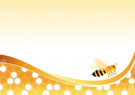 Bee on Honey Cells stock vector. Illustration of beehive - 9124805