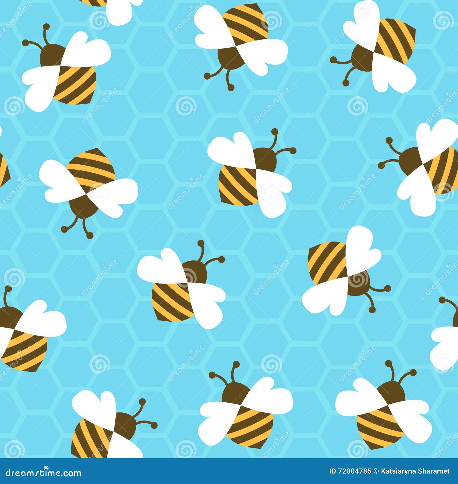Bee with Honey. Seamless Pattern Stock Vector - Illustration of pattern ...