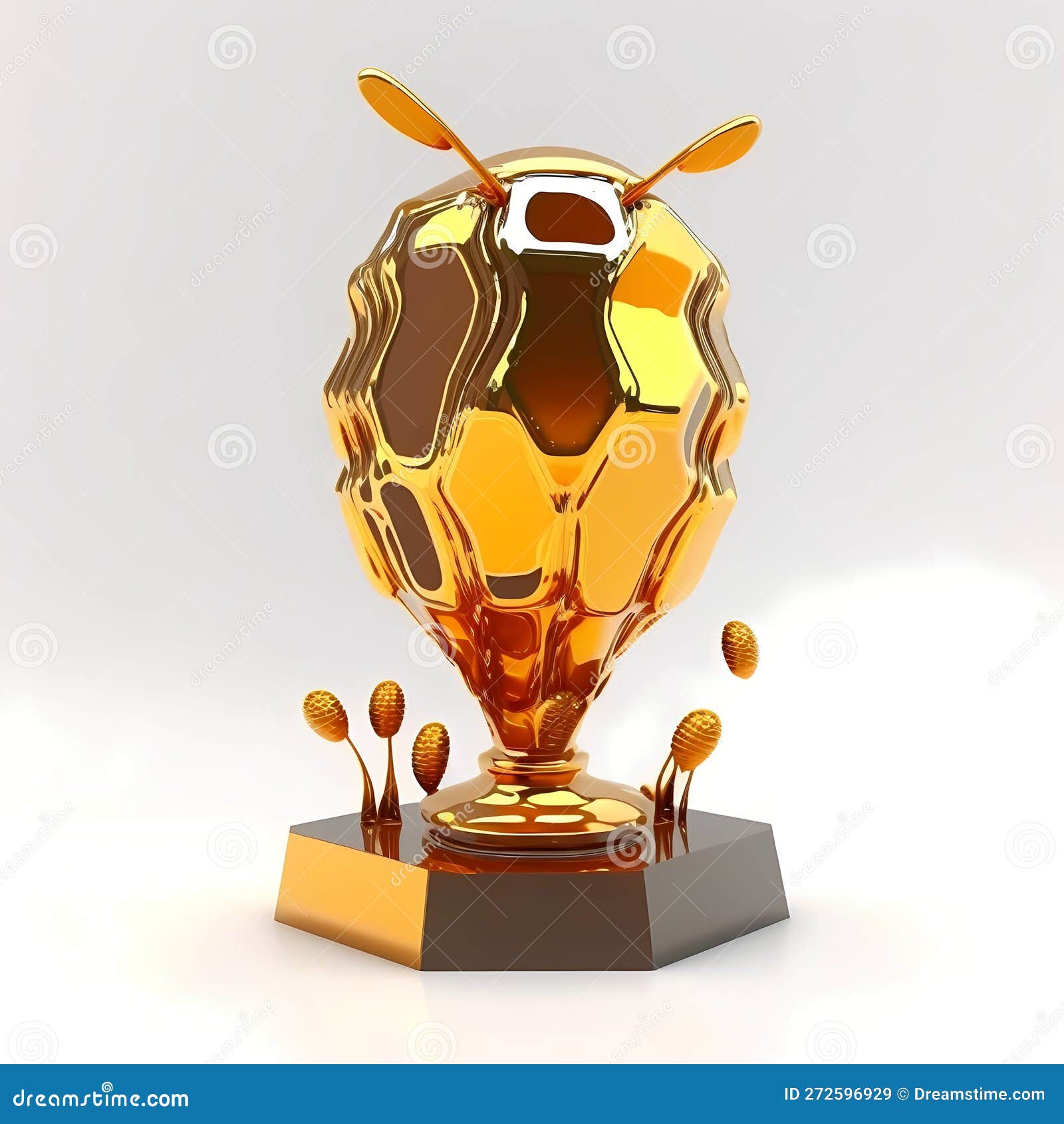 Bee and Honey Trophy. Generative AI Stock Illustration - Illustration ...
