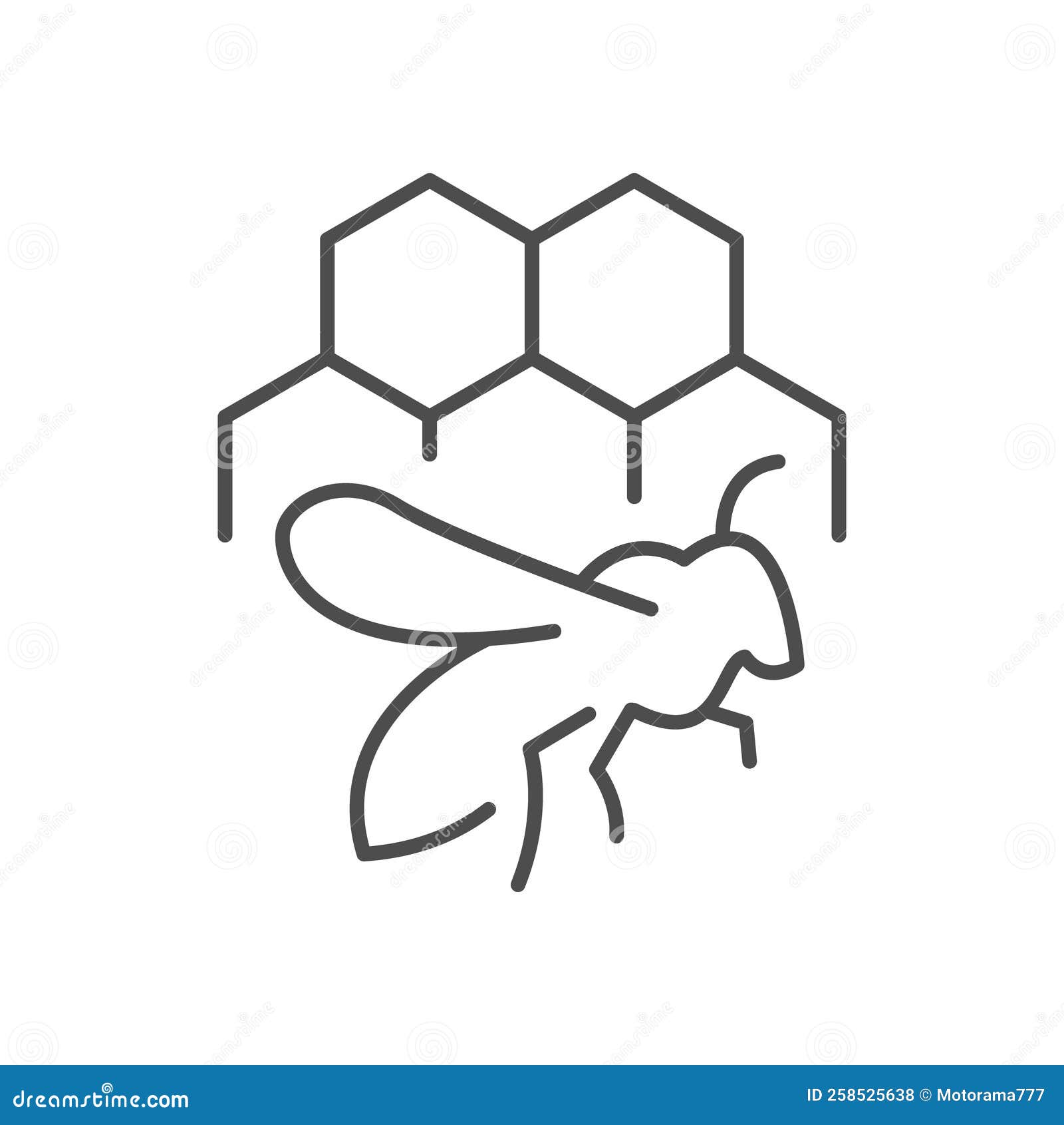 Honeycomb Line Icon. Honey Cells Vector Illustration Isolated On White ...