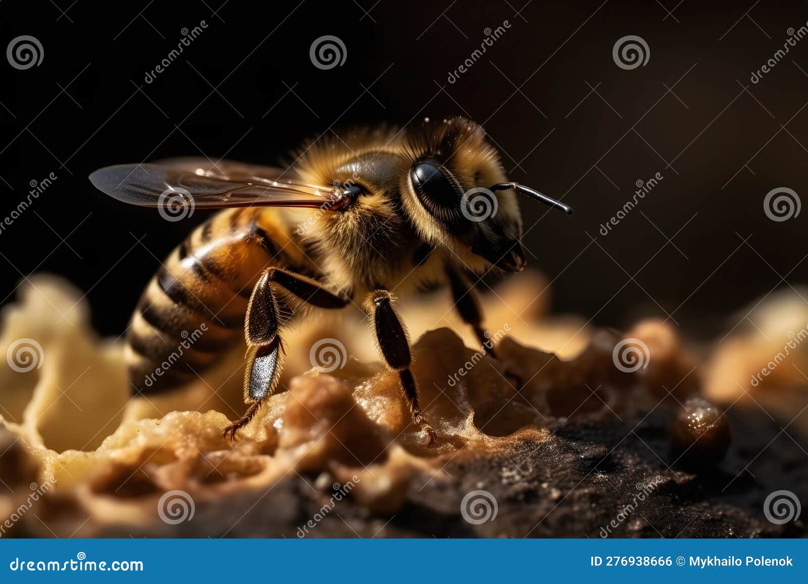 Bee and Honeycombs. Neural Network AI Generated Stock Illustration ...
