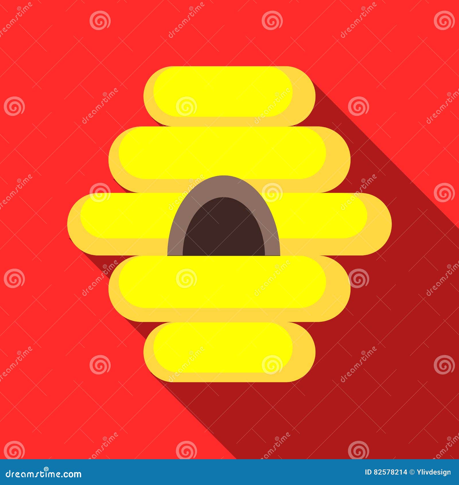 Bee house icon, flat style stock vector. Illustration of cell - 82578214