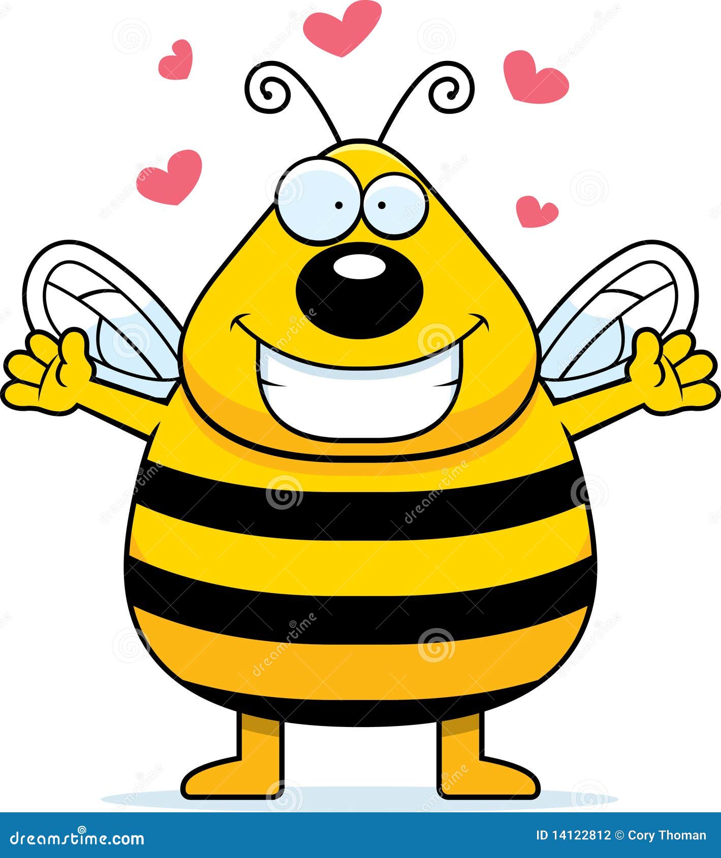 Bee Hug stock vector. Illustration of insect, love, cartoon - 14122812