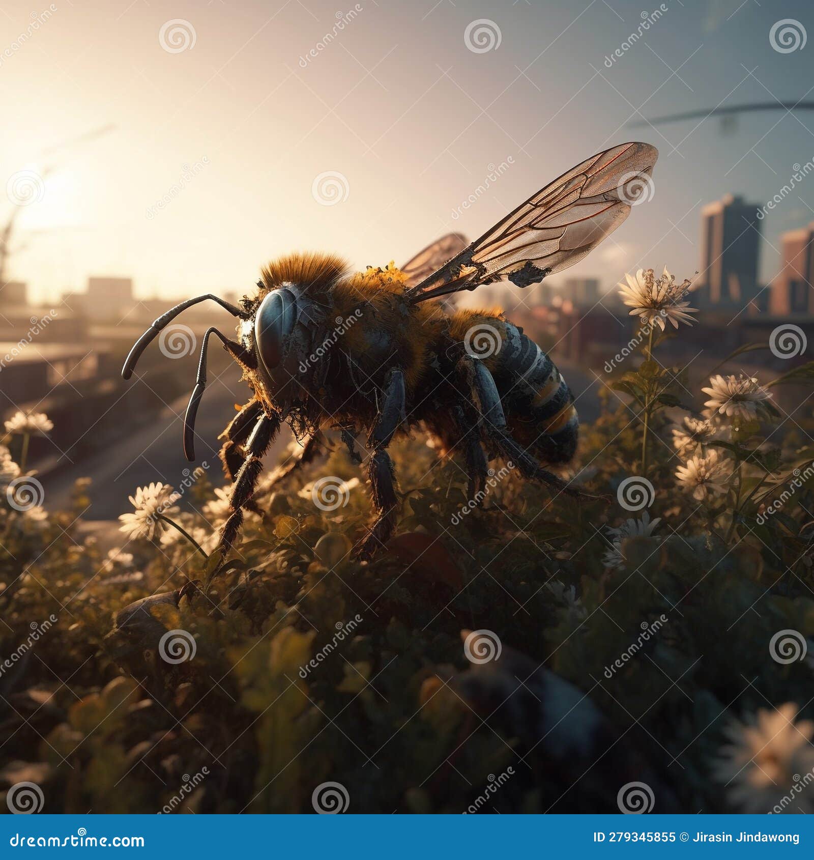 Bee Hyper Bee, Illustration, Generative AI Stock Illustration ...
