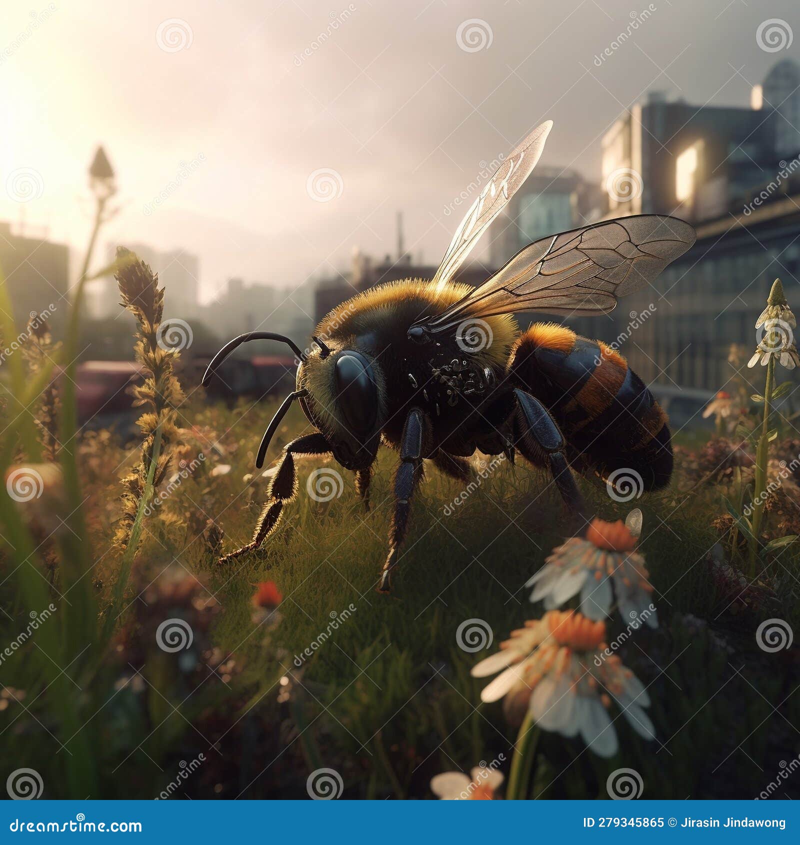 Bee Hyper Bee, Illustration, Generative AI Stock Illustration ...
