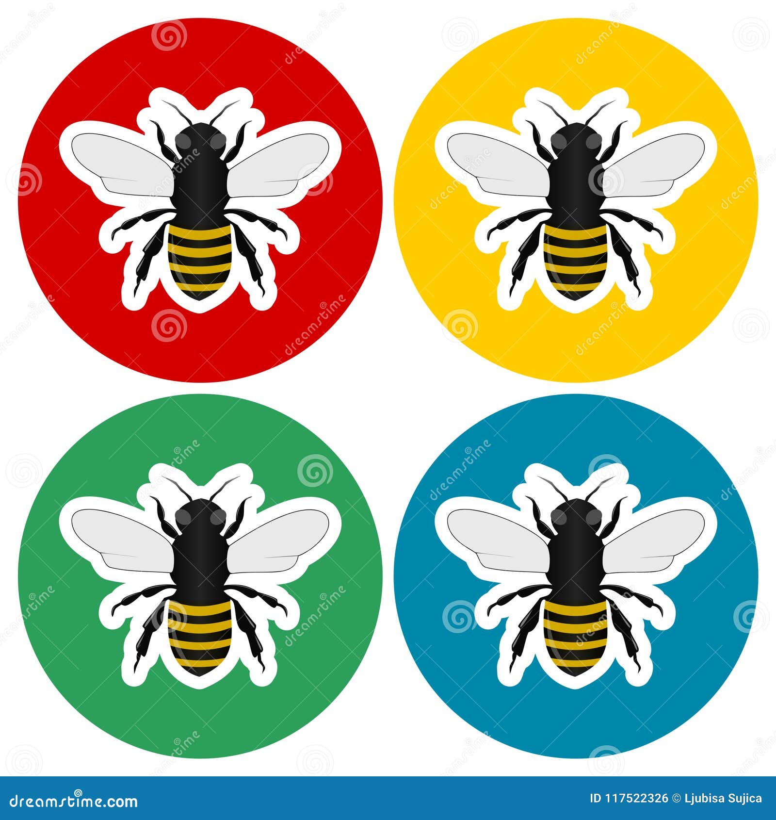 Bee Icon, Bee Icon Vector, Bee Icon Simple Set Stock Vector ...