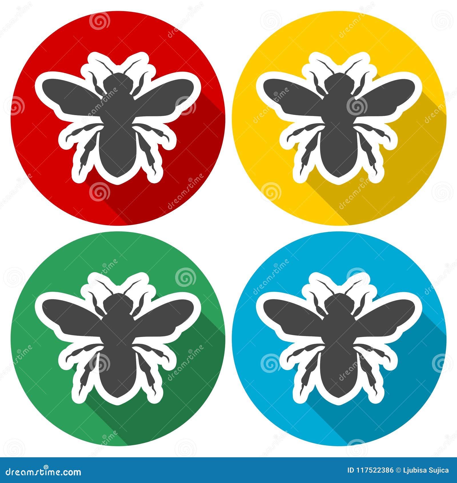 Bee Icon, Bee Icon Vector, Bee Icon Simple Set Stock Vector ...