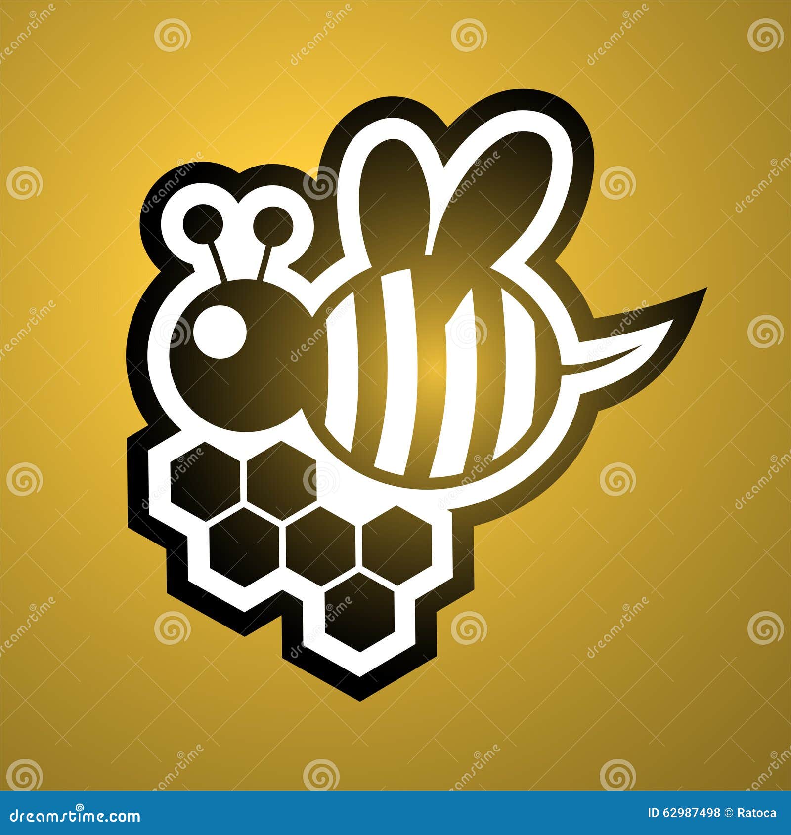 Bee icon stock vector. Illustration of bees, golden, wing - 62987498