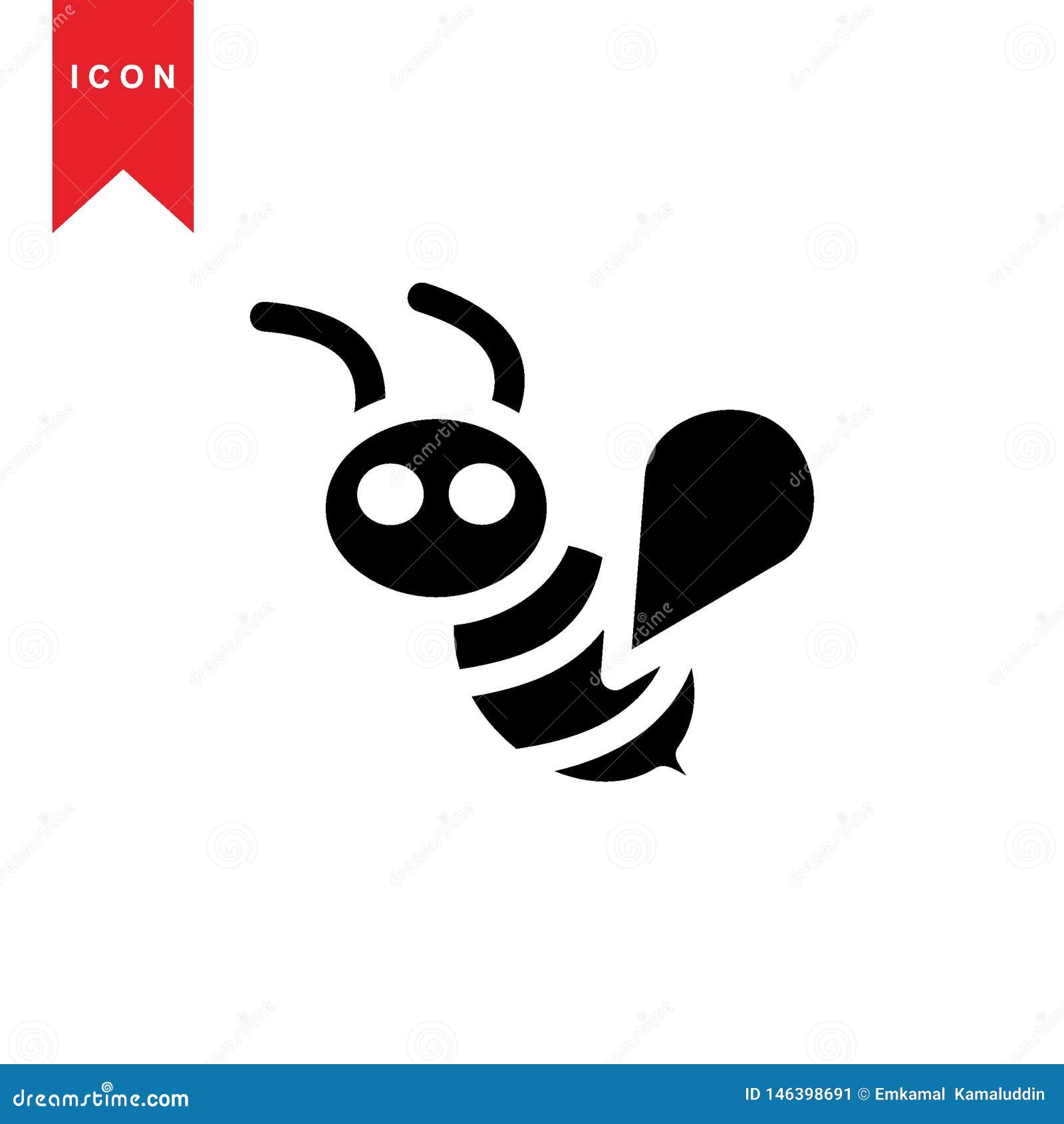 Bee Icon stock illustration. Illustration of cute, sign - 146398691