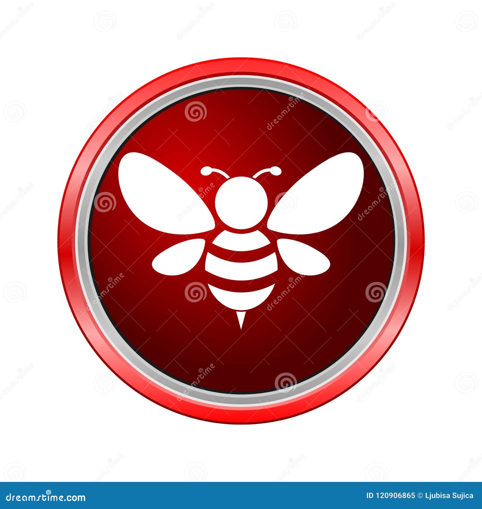 Bee Icon, Internet Button on White Background Stock Vector ...