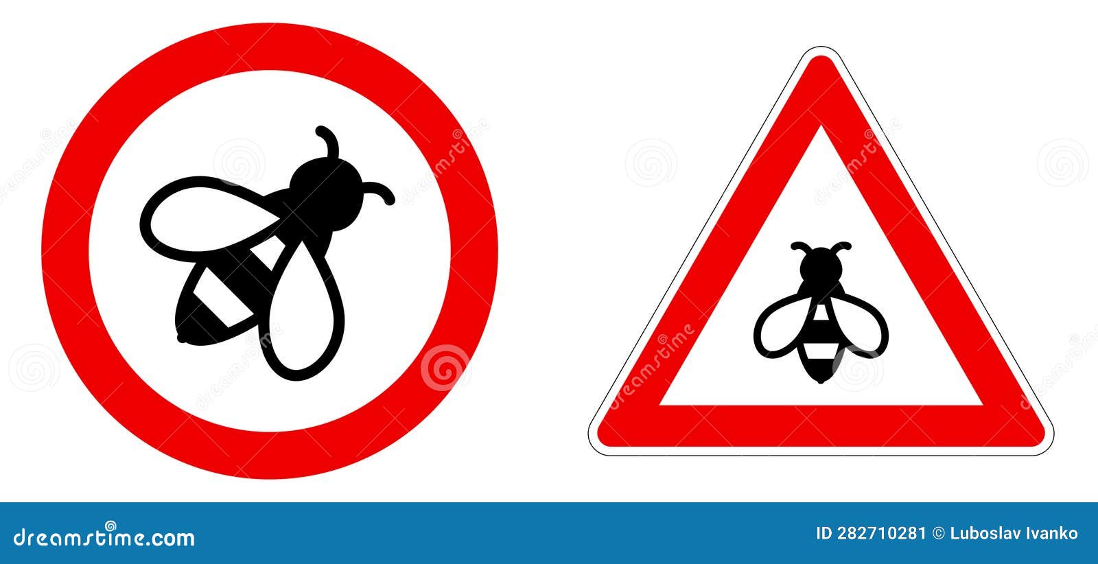 Bee Icon in Red Circle and Triangle - Bees Warning Sign Stock Vector ...