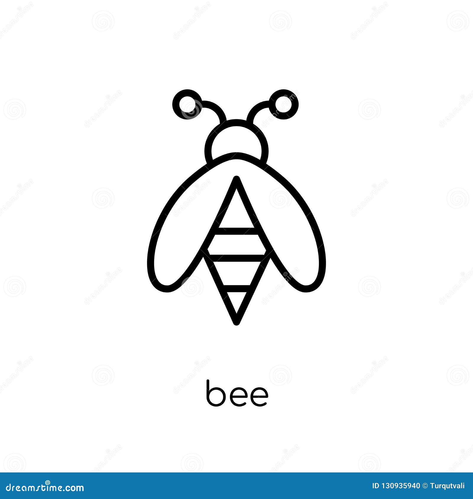 Bee Icon. Trendy Modern Flat Linear Vector Bee Icon on White Background from Thin Line Animals ...