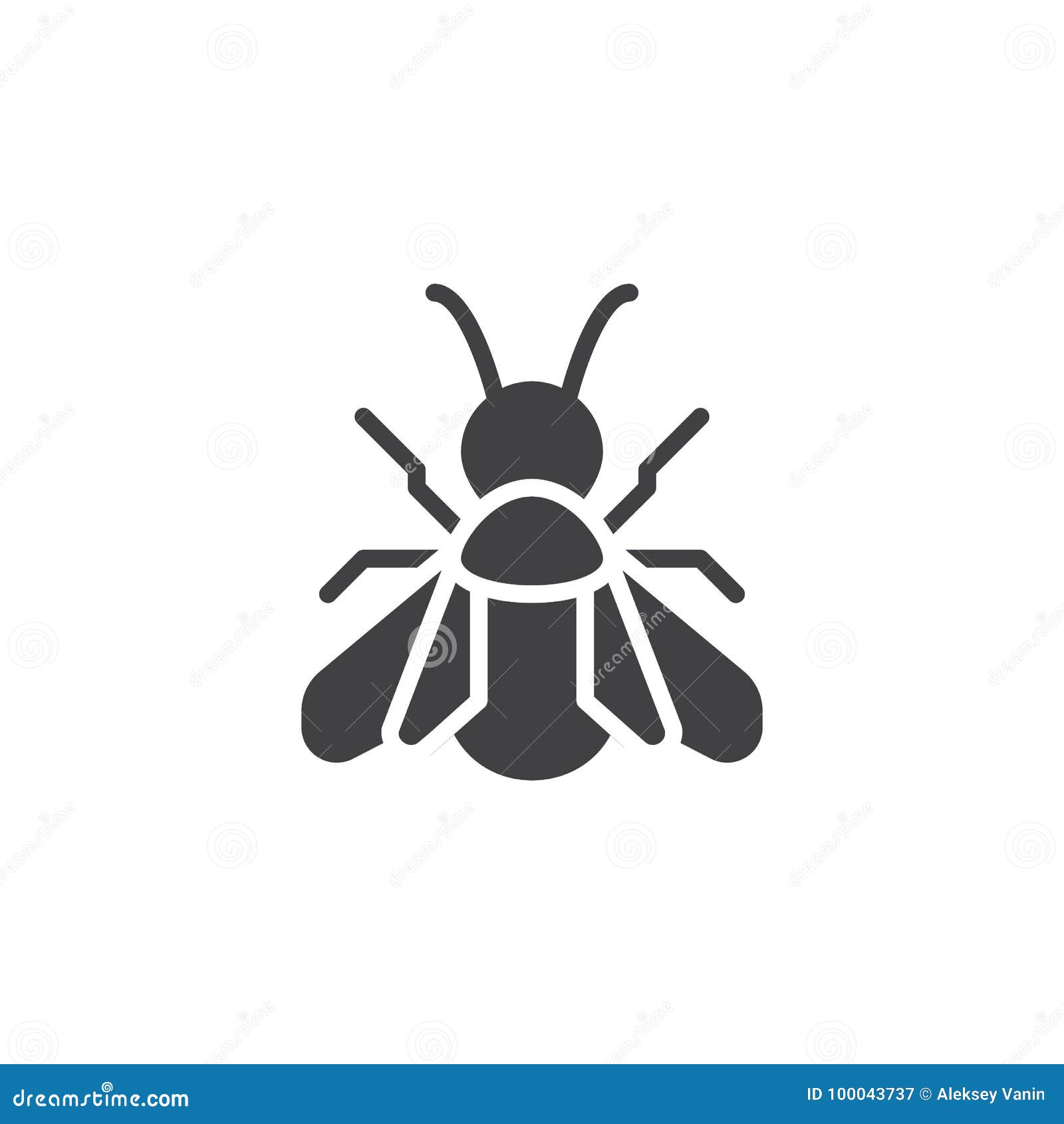 Bee icon vector stock vector. Illustration of vector - 100043737