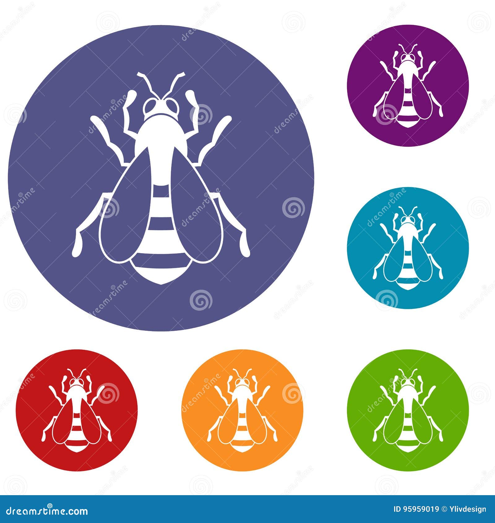 Bee icons set stock vector. Illustration of apiarist - 95959019