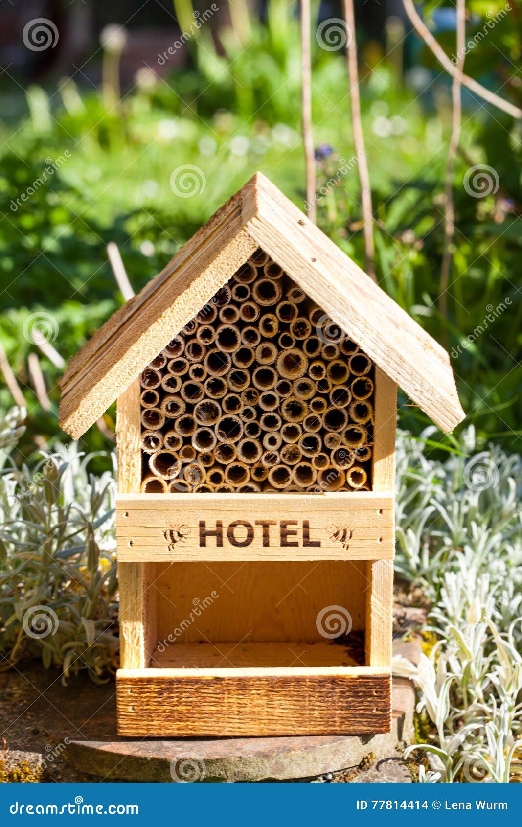 Bee and insect hotel stock photo. Image of help, insects - 77814414