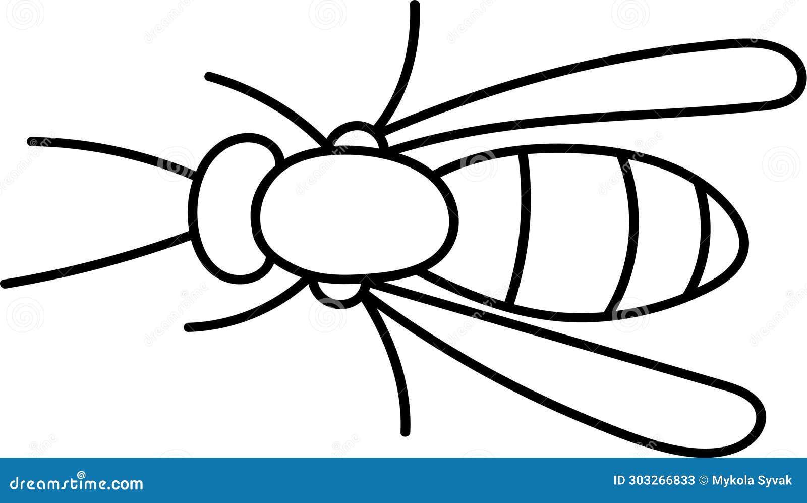 Fly Insect. Outline Silhouette. Design Element. Vector Illustration ...