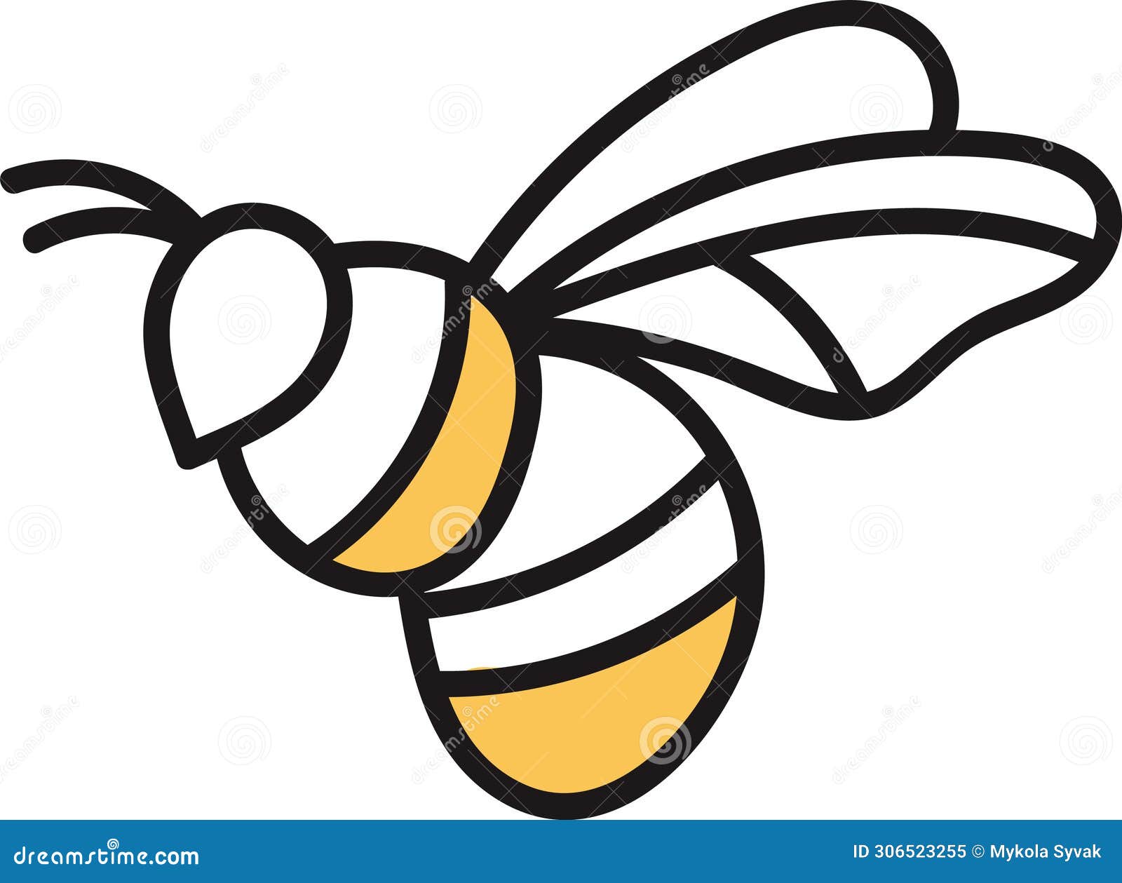 Bee Insect Outline stock illustration. Illustration of honeybee - 306523255