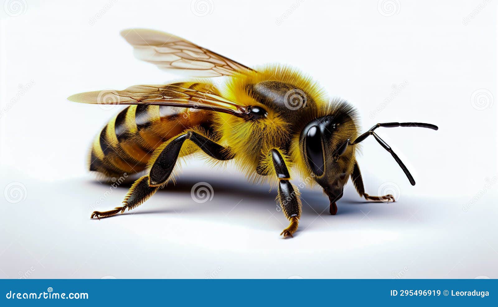 Bee Isolation on White Background Stock Illustration - Illustration of ...