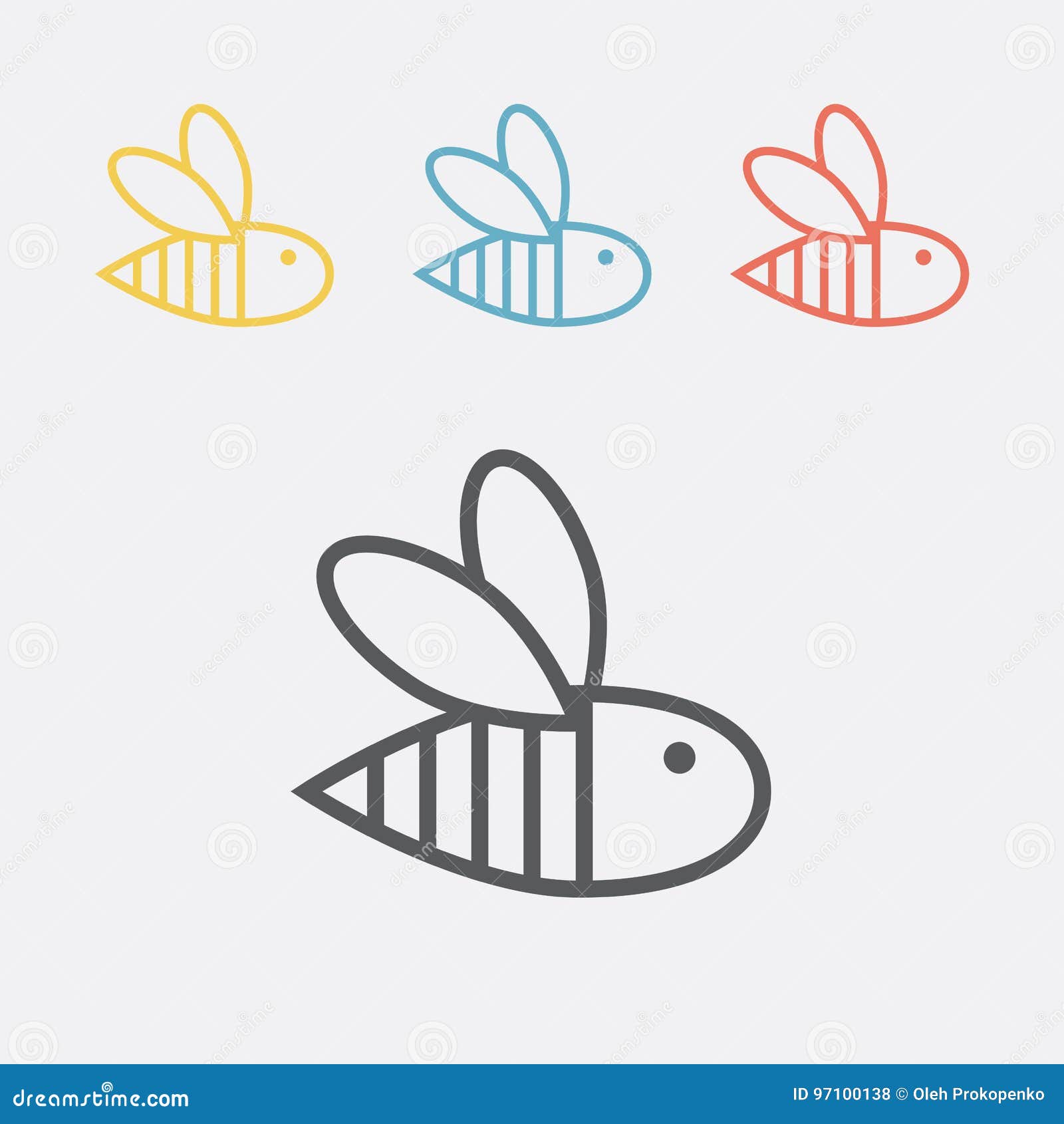 Bee line icon. stock vector. Illustration of design, animal - 97100138