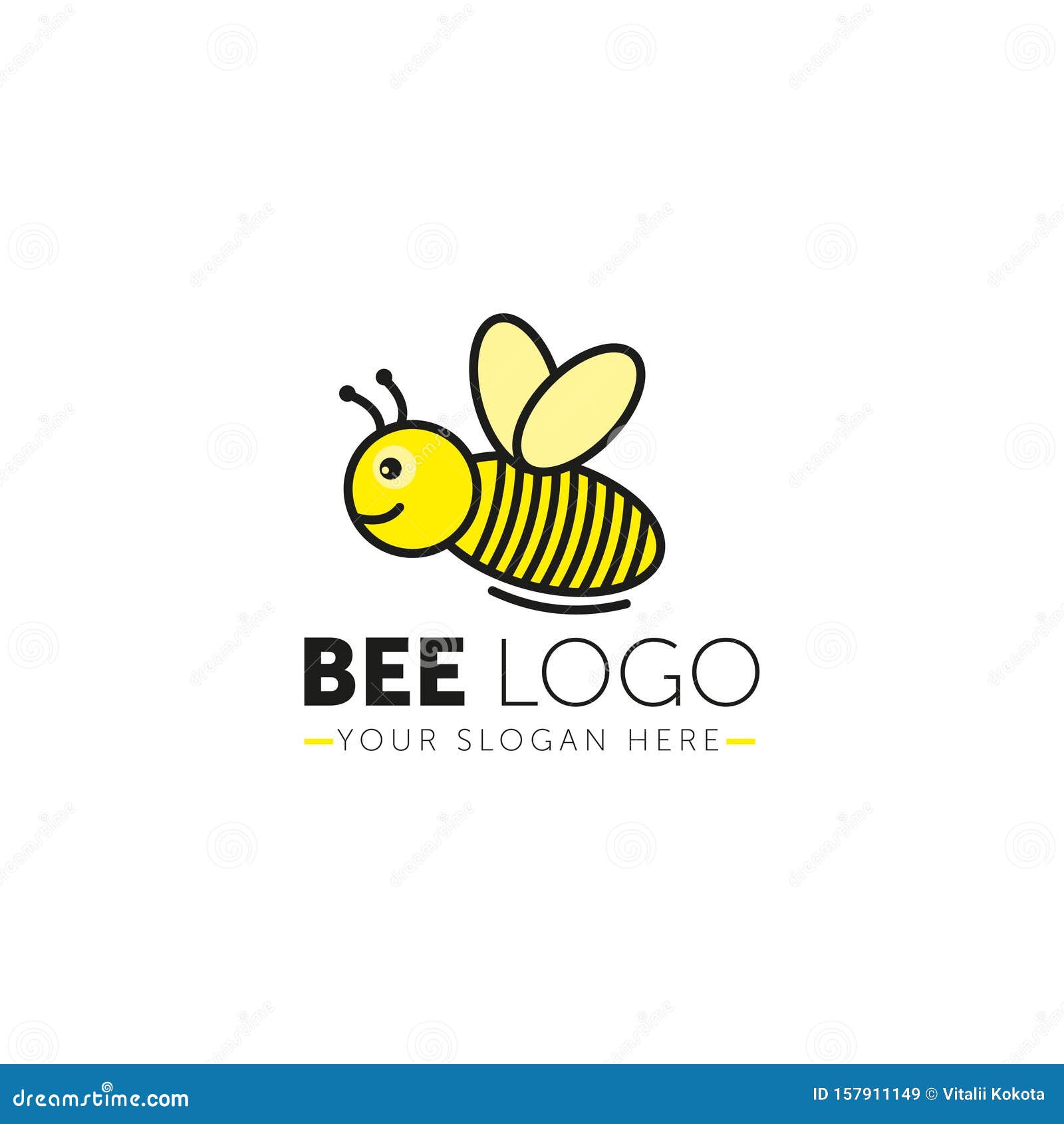 Bee Logo Design Vector Template Linear Geometric Style. Bug Logotype ...