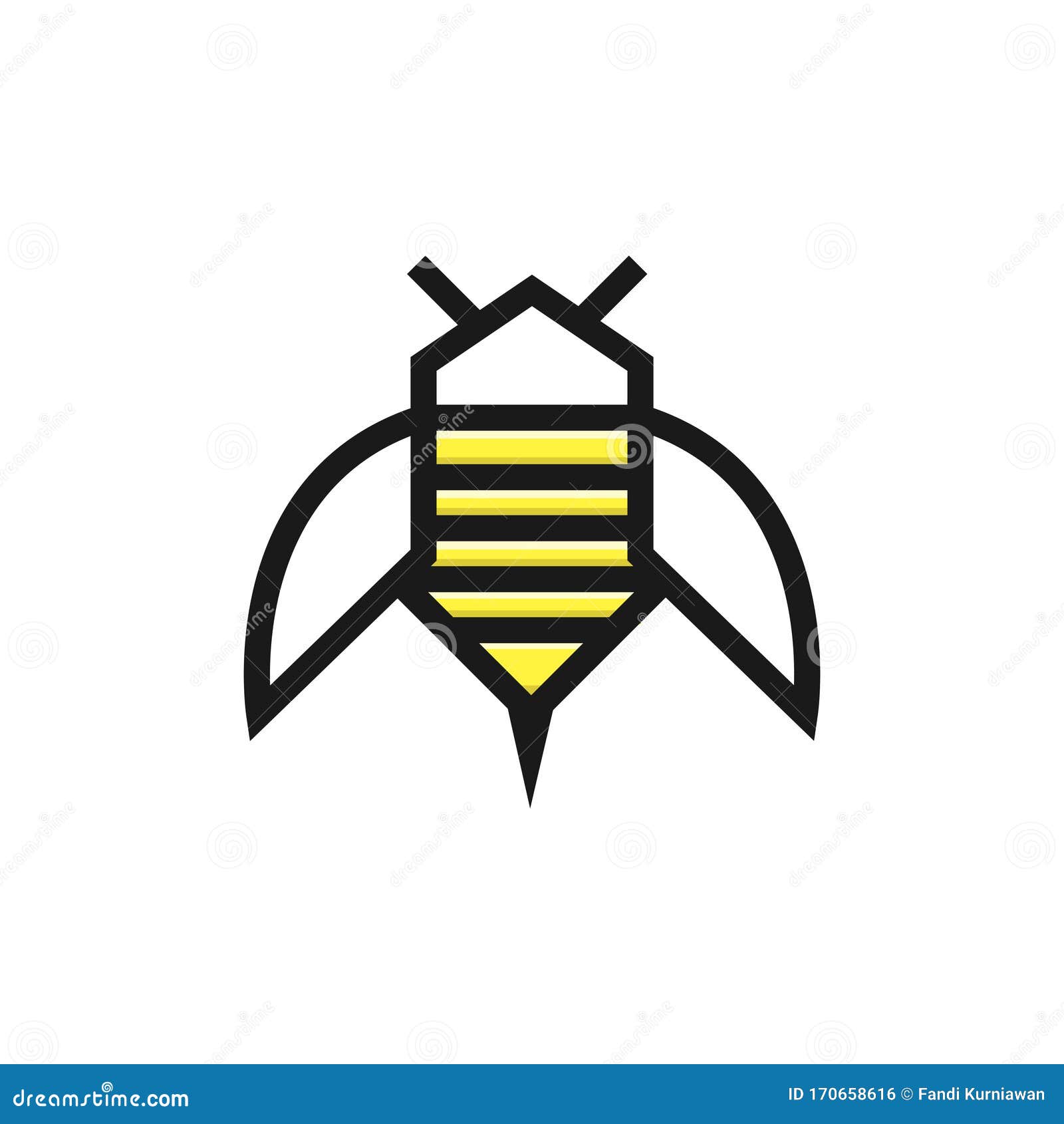 Bee Logo Design Vector Template Linear Geometric Style. Bug Logotype ...