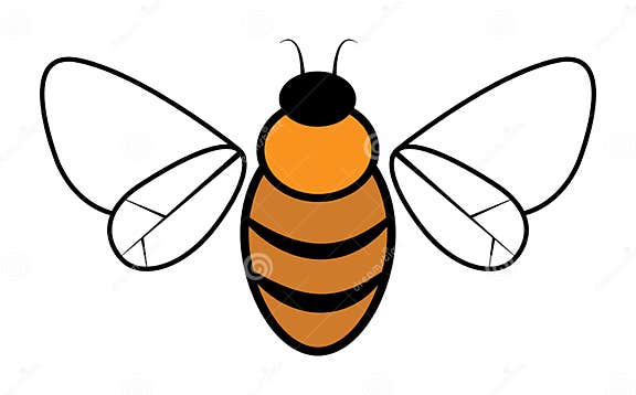 Bee Logo. Bee Symbol. Flying Bee Stock Vector - Illustration of drawing ...