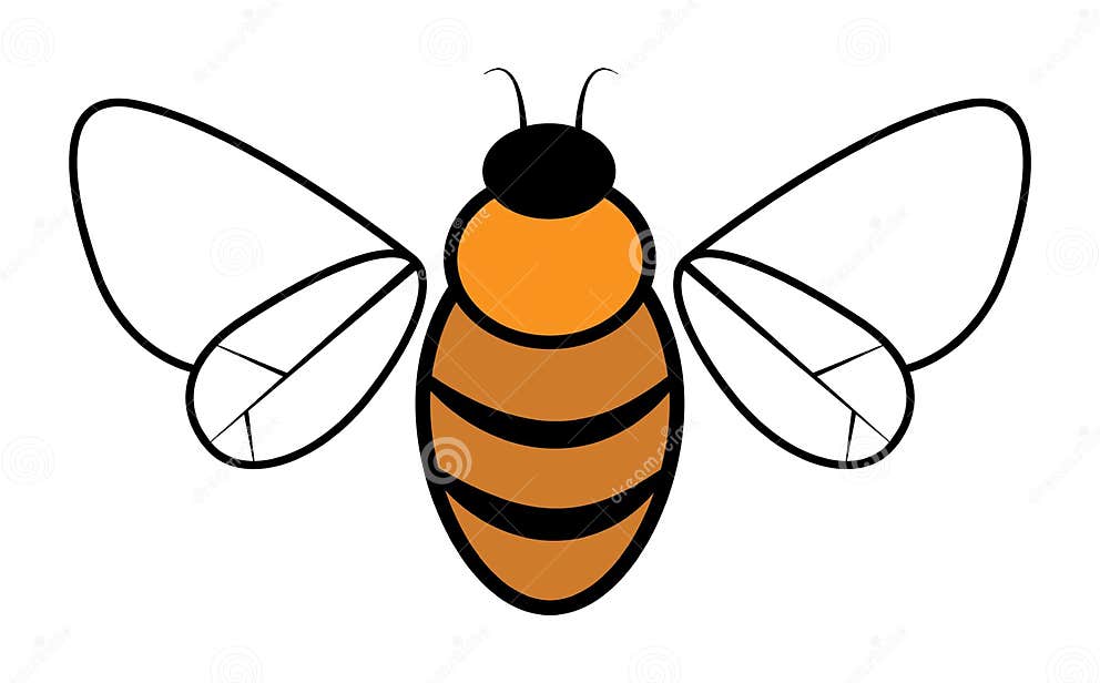 Bee Logo. Bee Symbol. Flying Bee Stock Vector - Illustration of drawing ...