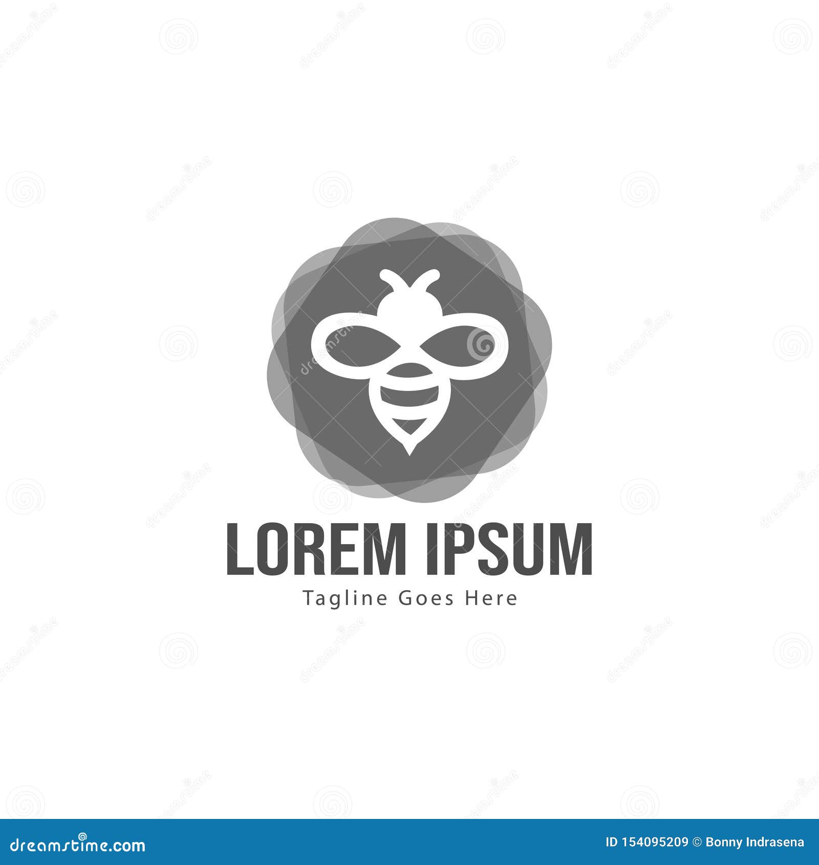 Bee Logo Template Design. Minimalist Bee Logo with Modern Frame Stock ...