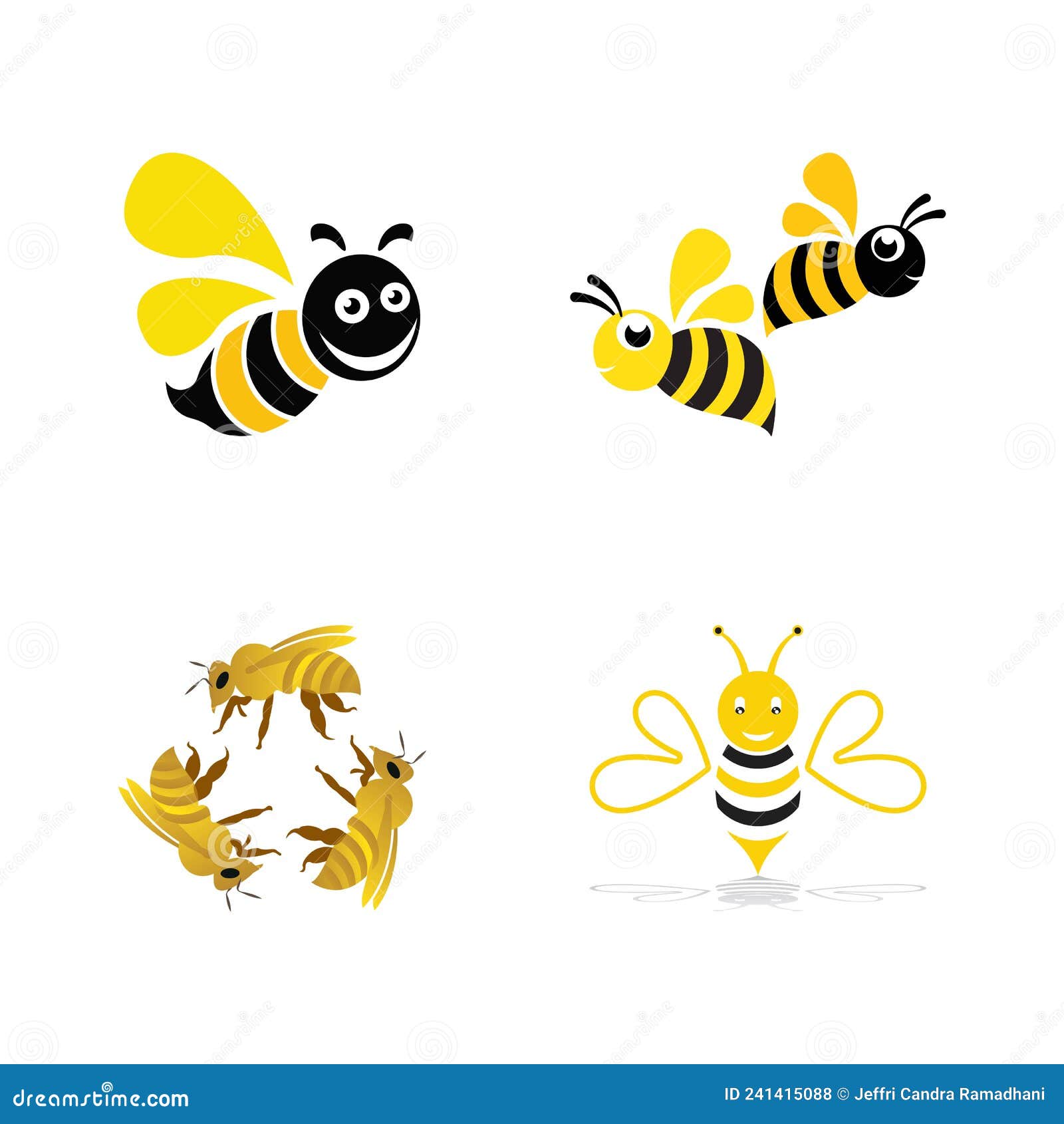 Bee Logo Vector Icon Illustration Stock Vector - Illustration of ...