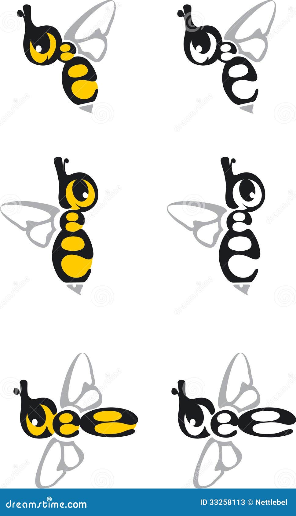 Bee logos stock vector. Illustration of element, company - 33258113
