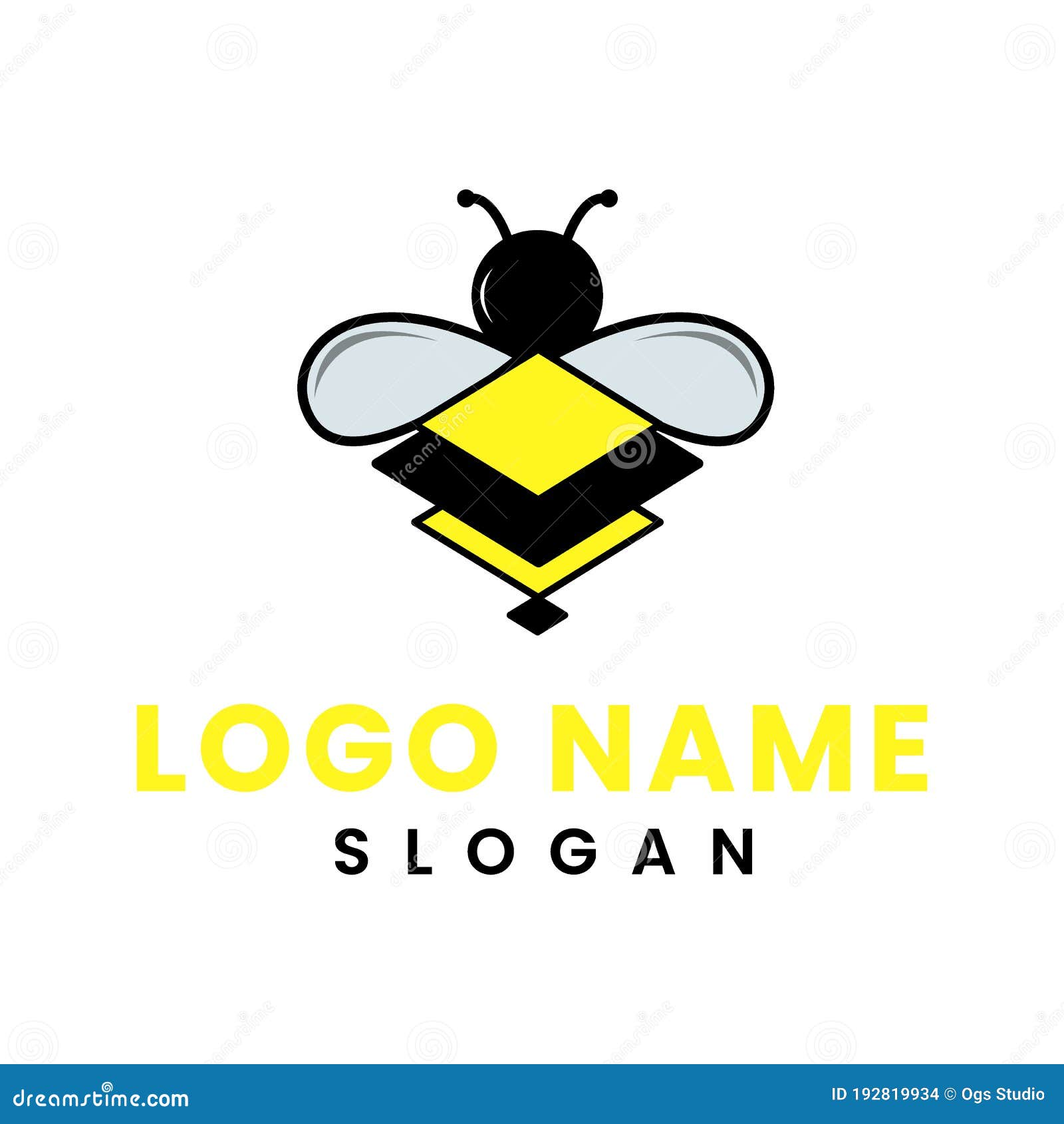 Bee Logos Square Courier Package Stock Vector - Illustration of ...