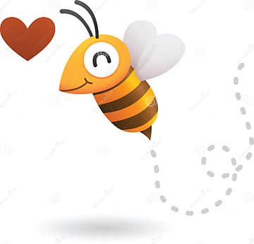 Bee in love stock vector. Illustration of animal, cute - 12936418