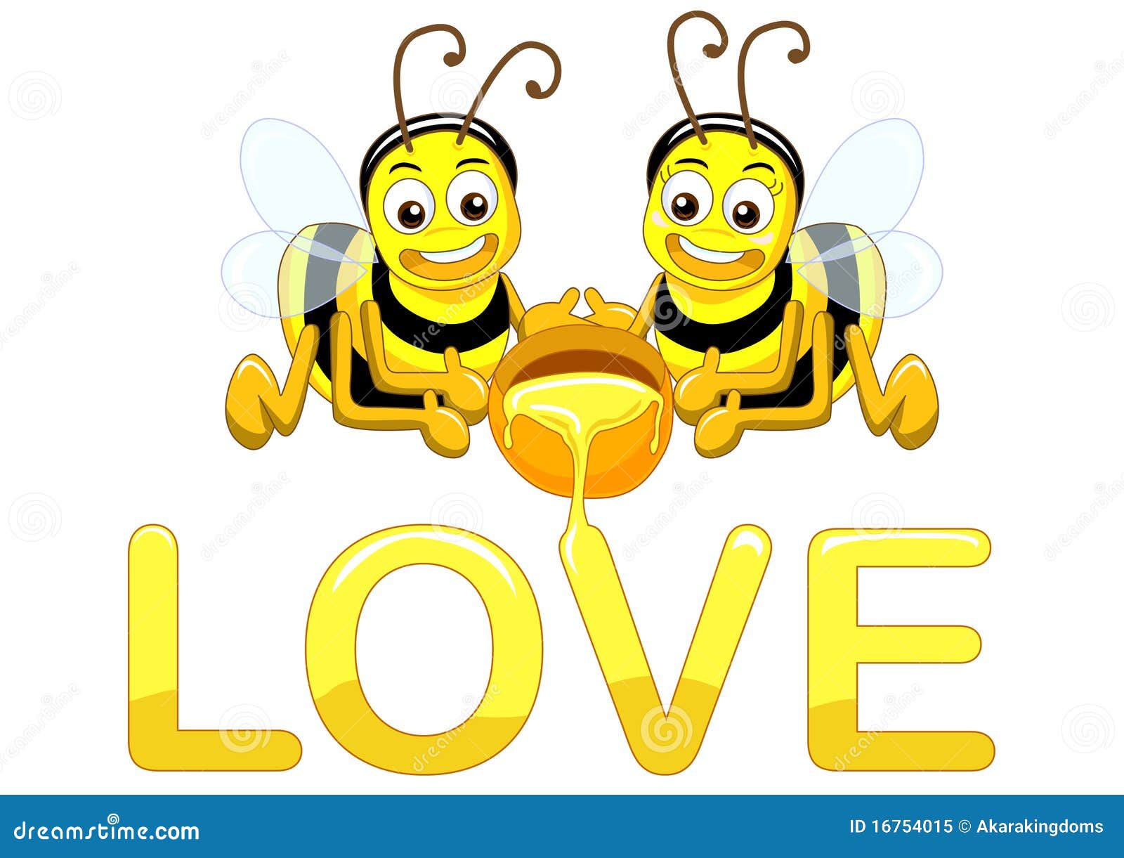 Bee in love stock vector. Illustration of drawing, caramel - 16754015