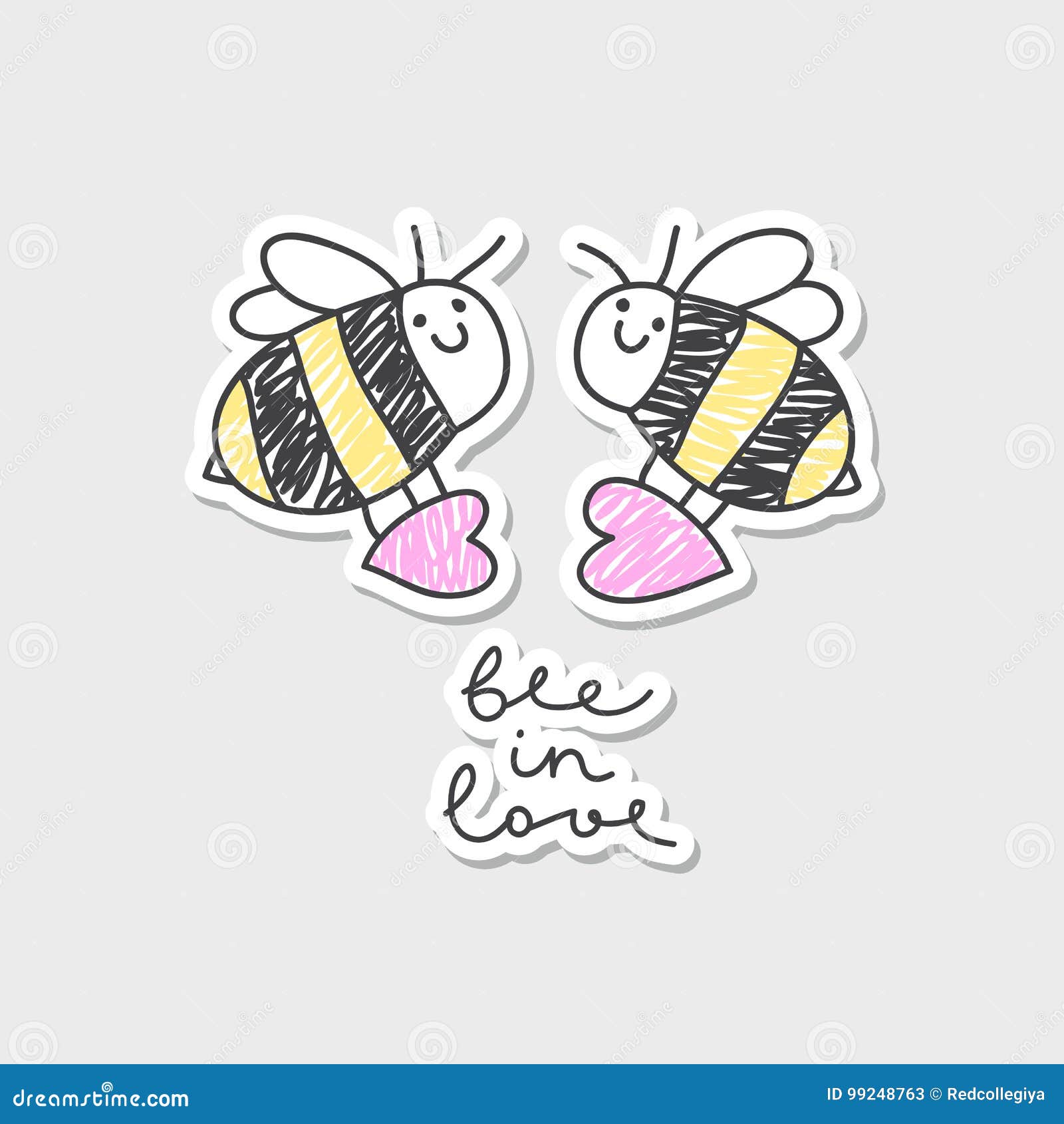 Bee in love card stock illustration. Illustration of print - 99248763