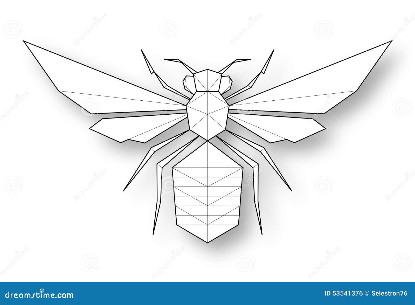 Bee - Low Polygon Illustration Stock Illustration - Image: 53541376