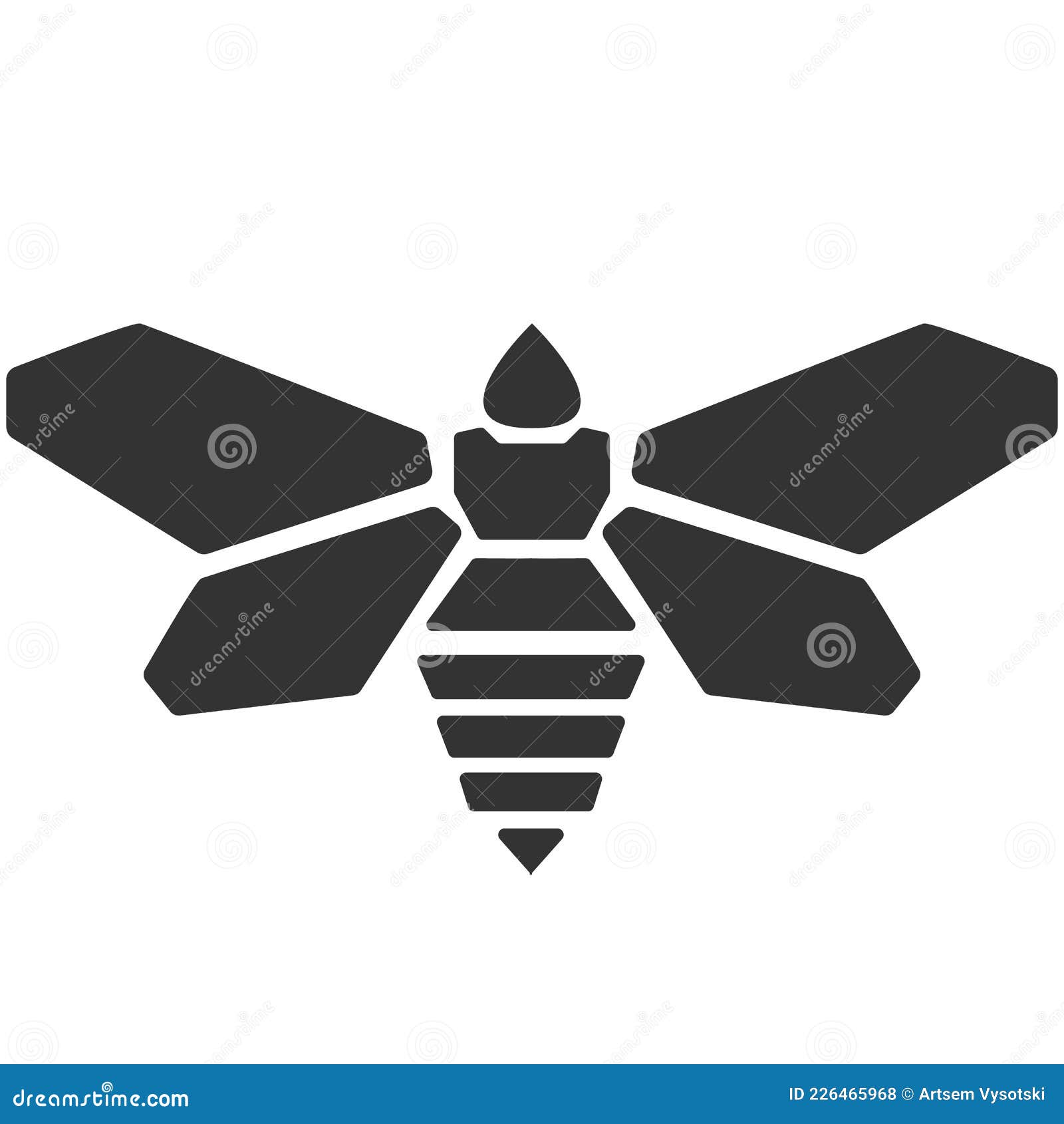 Bee. Low Polygon Linear Illustration. Geometric Linear Vector ...