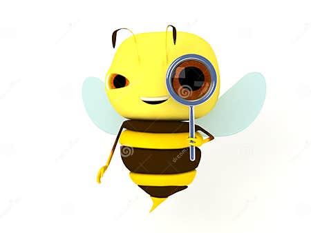 Bee magnifier stock illustration. Illustration of communication - 10491286