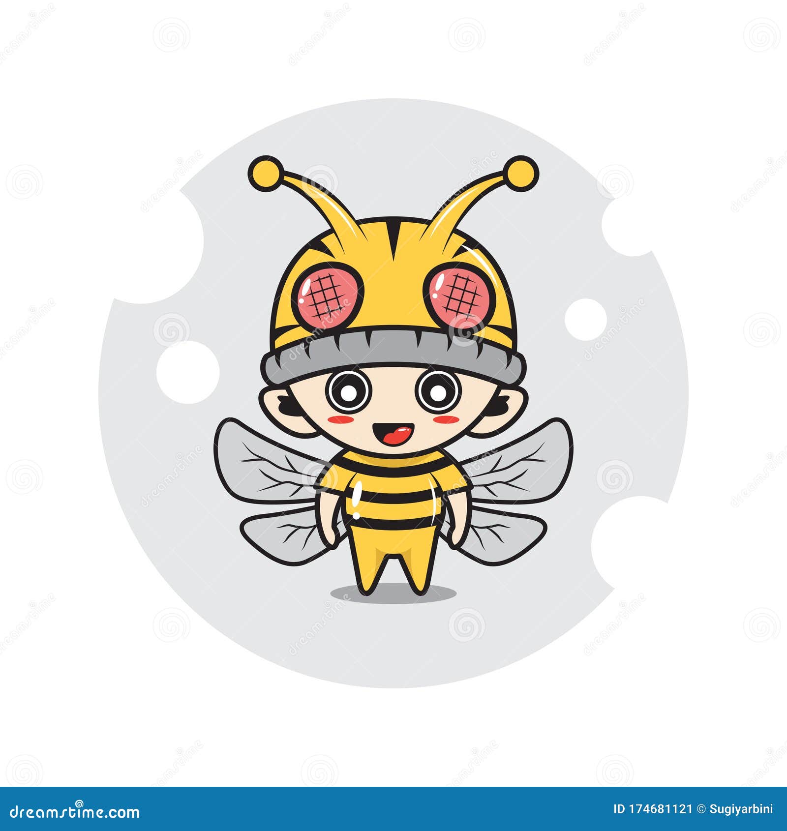 Bee Mascot Character Cute 01 Stock Vector - Illustration of activity ...